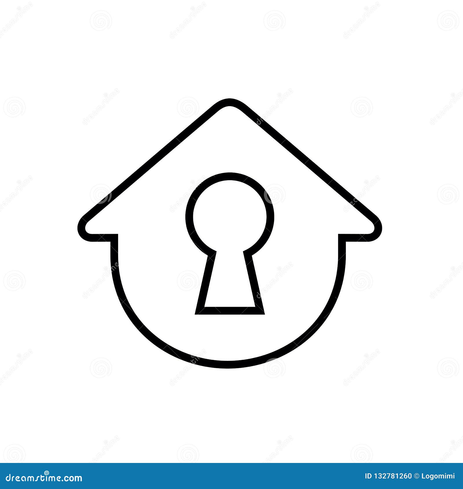 Simple House with Keyhole, Vector Illustration Stock Vector ...