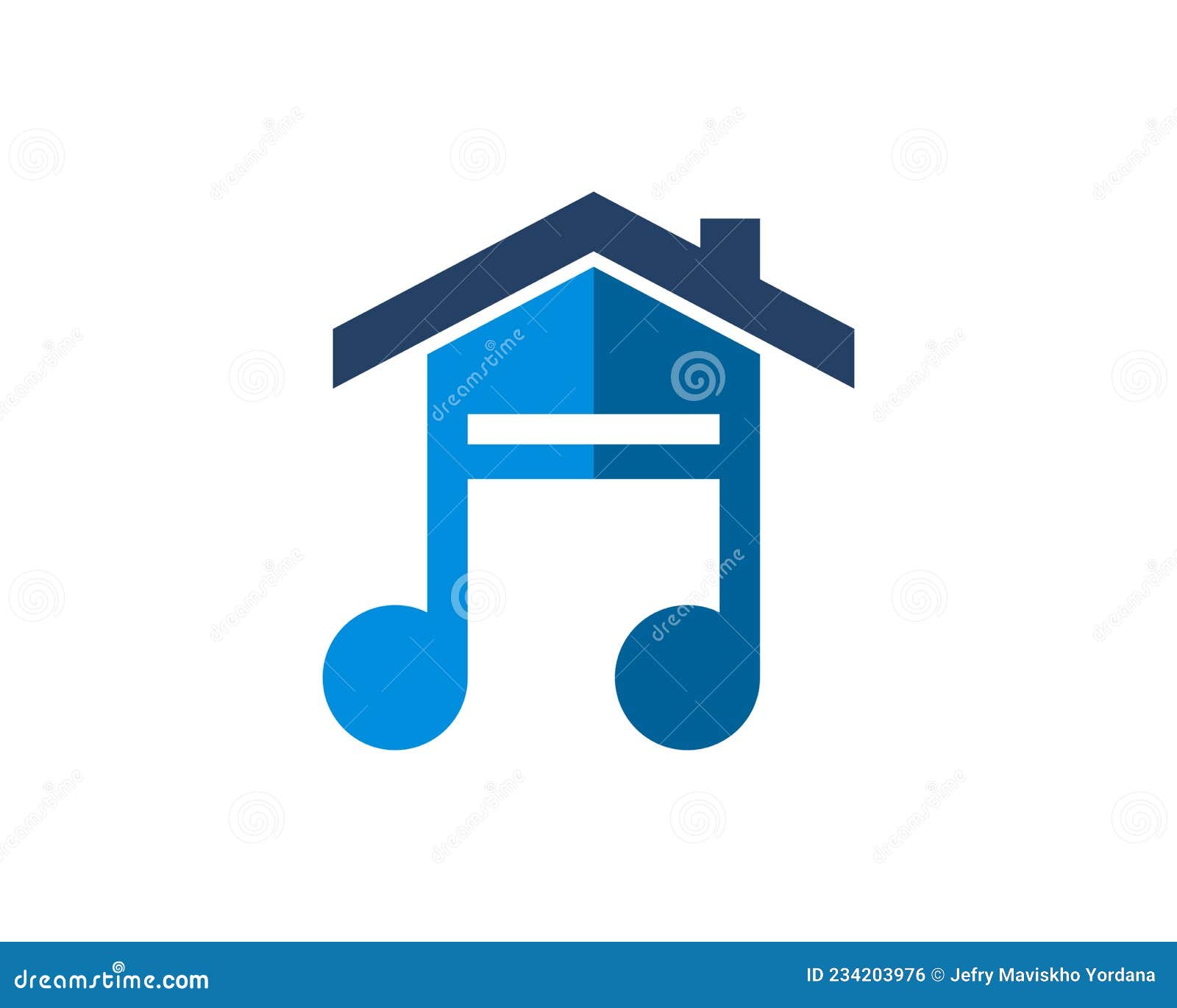 Simple House with Music Note Inside Stock Illustration - Illustration ...