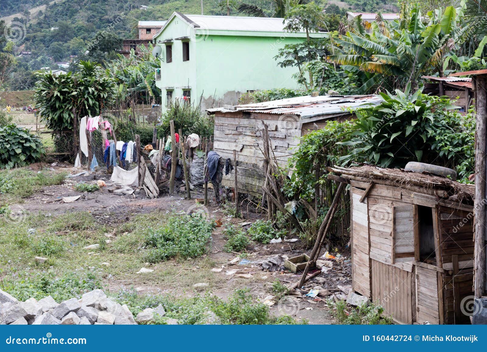Simple house for the poor stock photo. Image of drying - 160442724