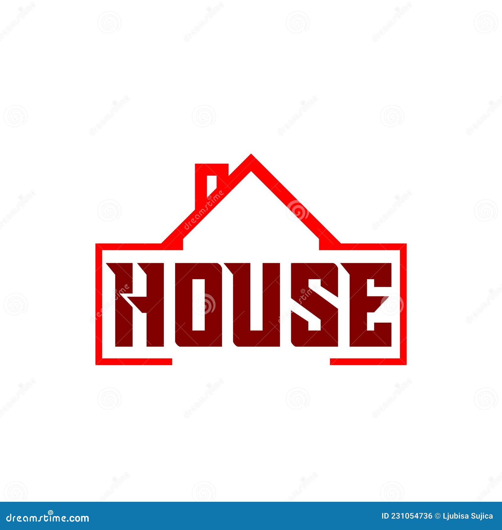 Simple House Red Icon Isolated on White Background Stock Vector ...