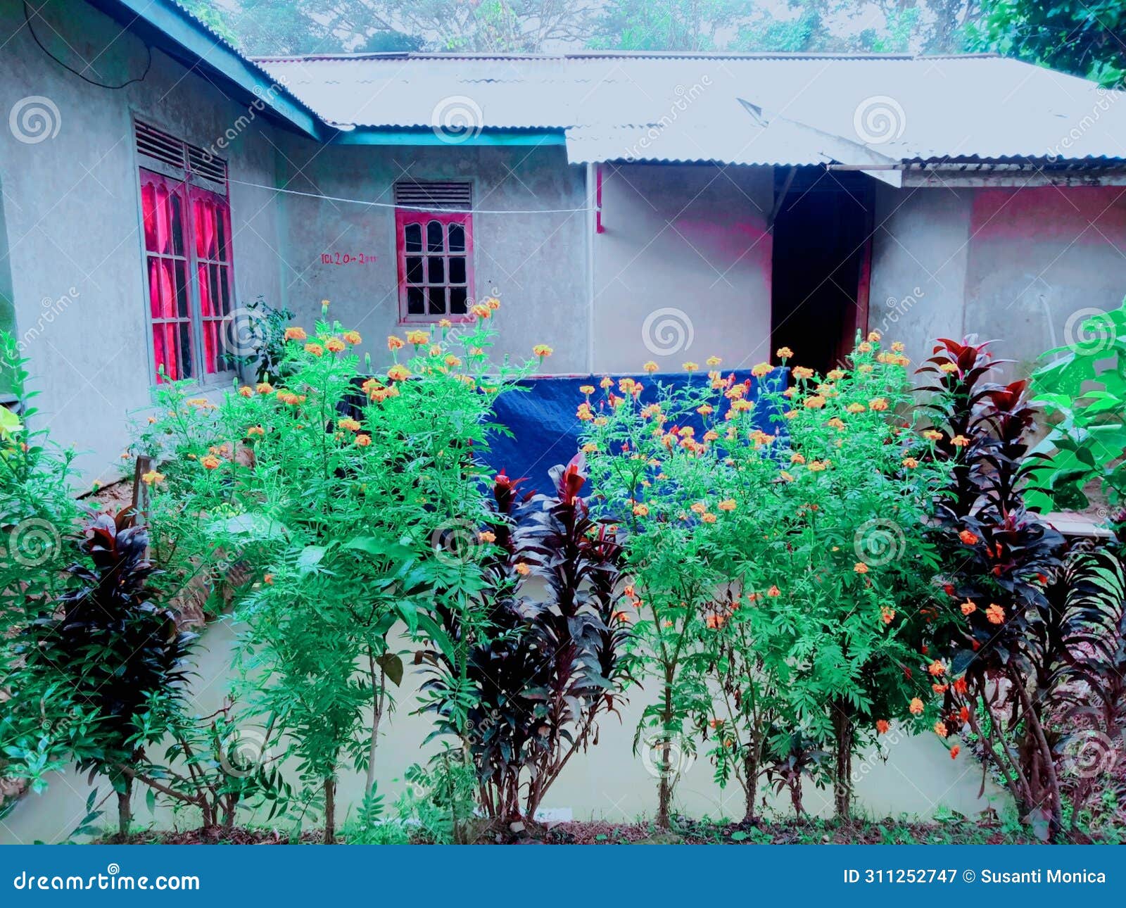 A Simple House in a Remote Village in Indonesia Stock Image - Image of ...