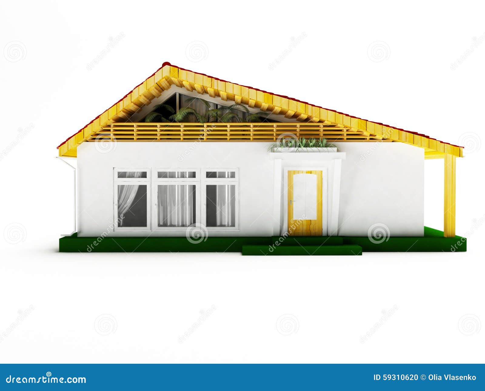 Simple House on a White Background Stock Illustration - Illustration of ...