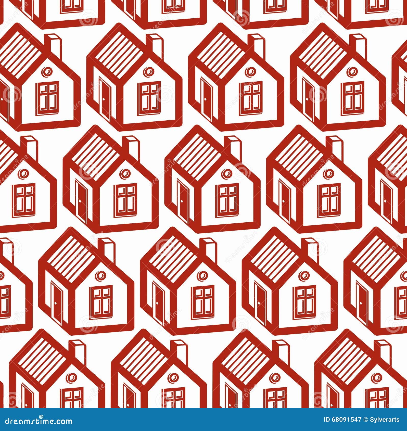 Simple Houses Continuous Vector Background. Property Developer C Stock ...