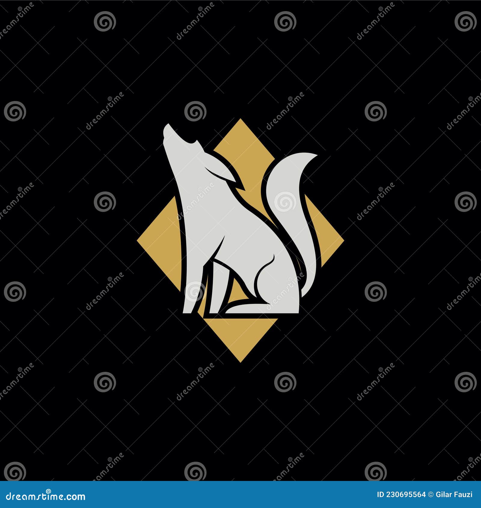 Simple wolf logo stock vector. Illustration of cartoon - 230695564