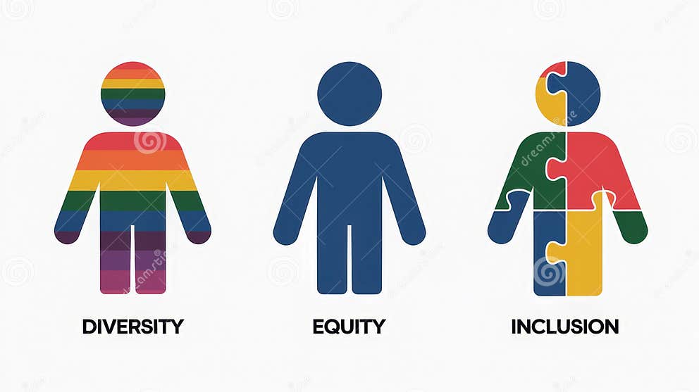 Simple Human Figures Symbolizing DEI Values Stock Image - Image of ...