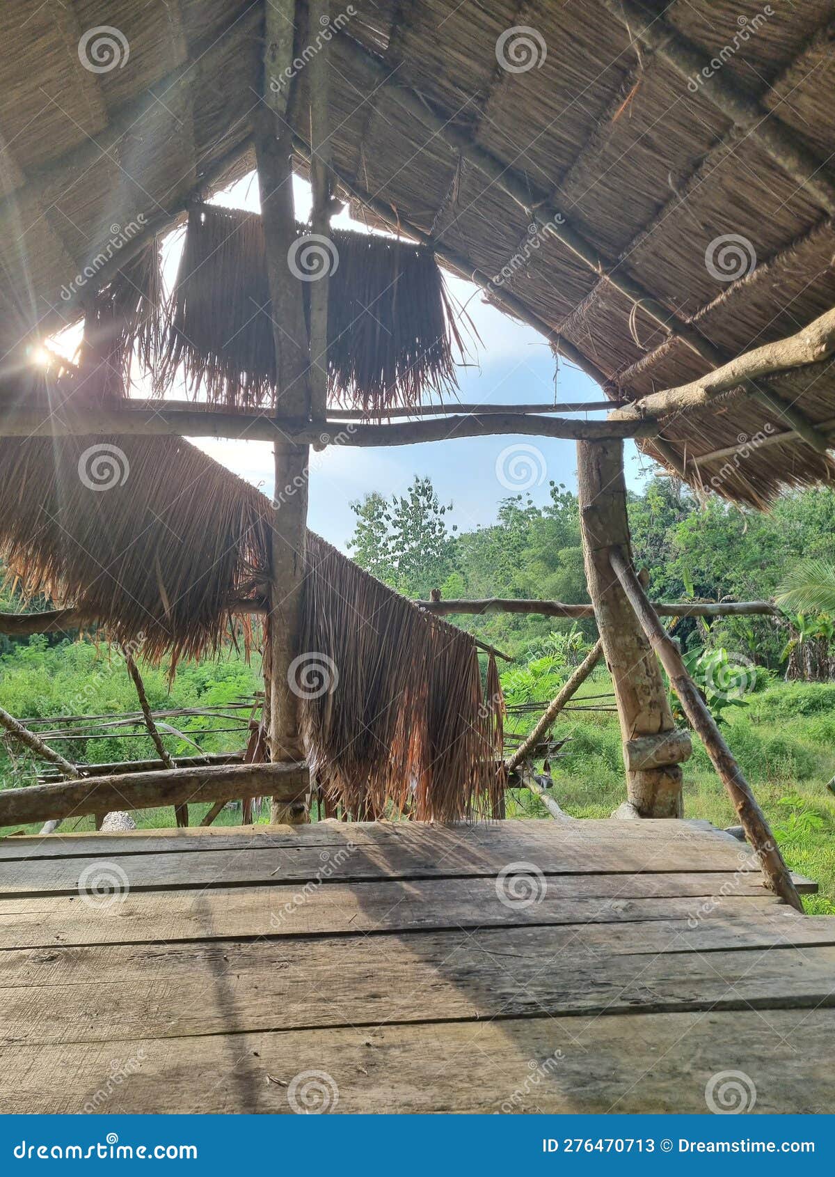 Simple hut in the garden stock image. Image of house - 276470713