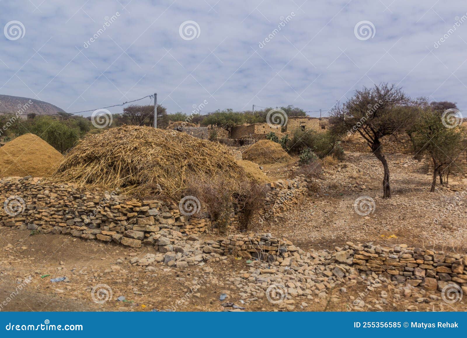Simple Huts of an Afar Tribe Settlement, Ethiopi Stock Image - Image of ...