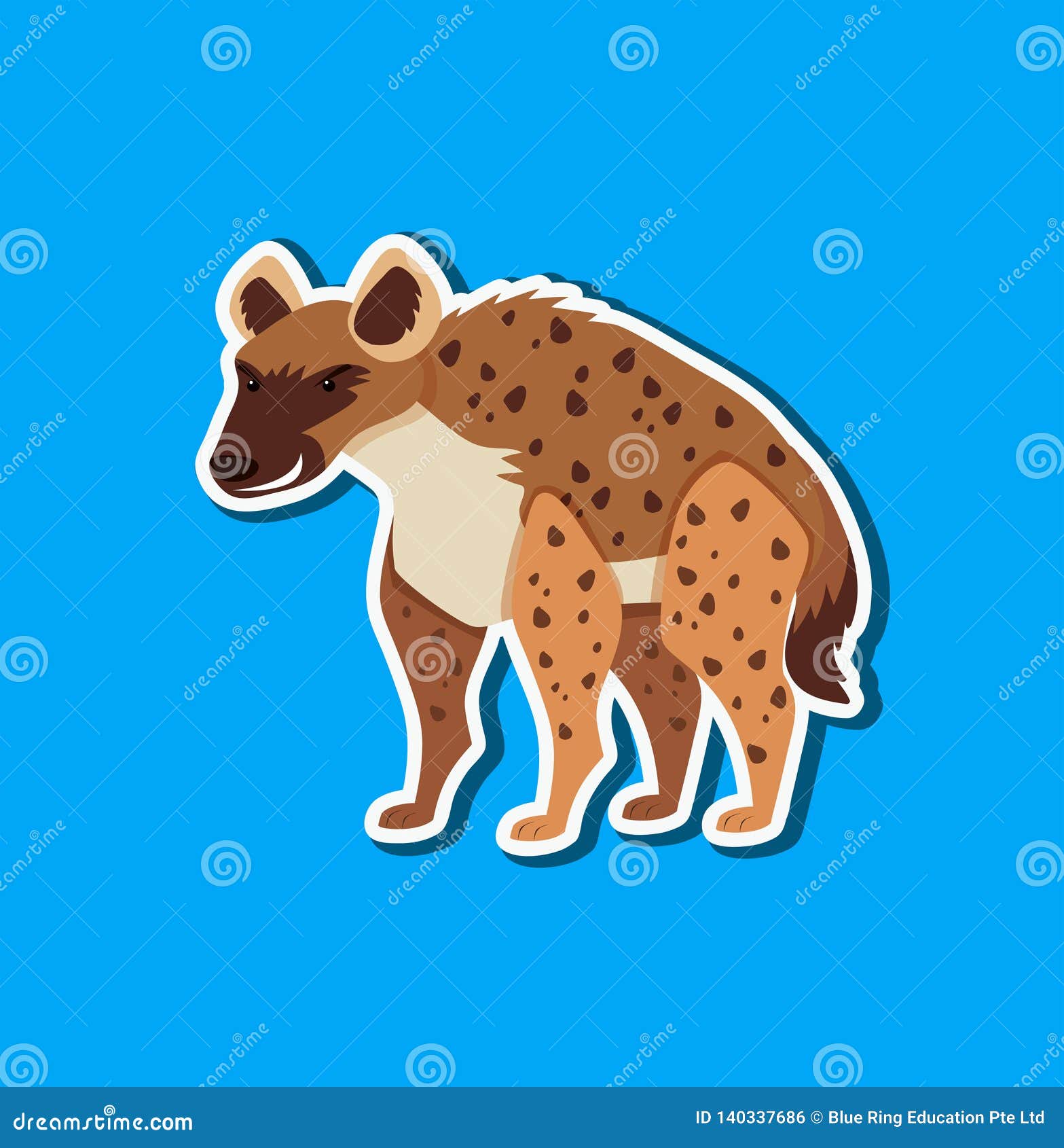 A simple hyena sticker stock vector. Illustration of icon - 140337686