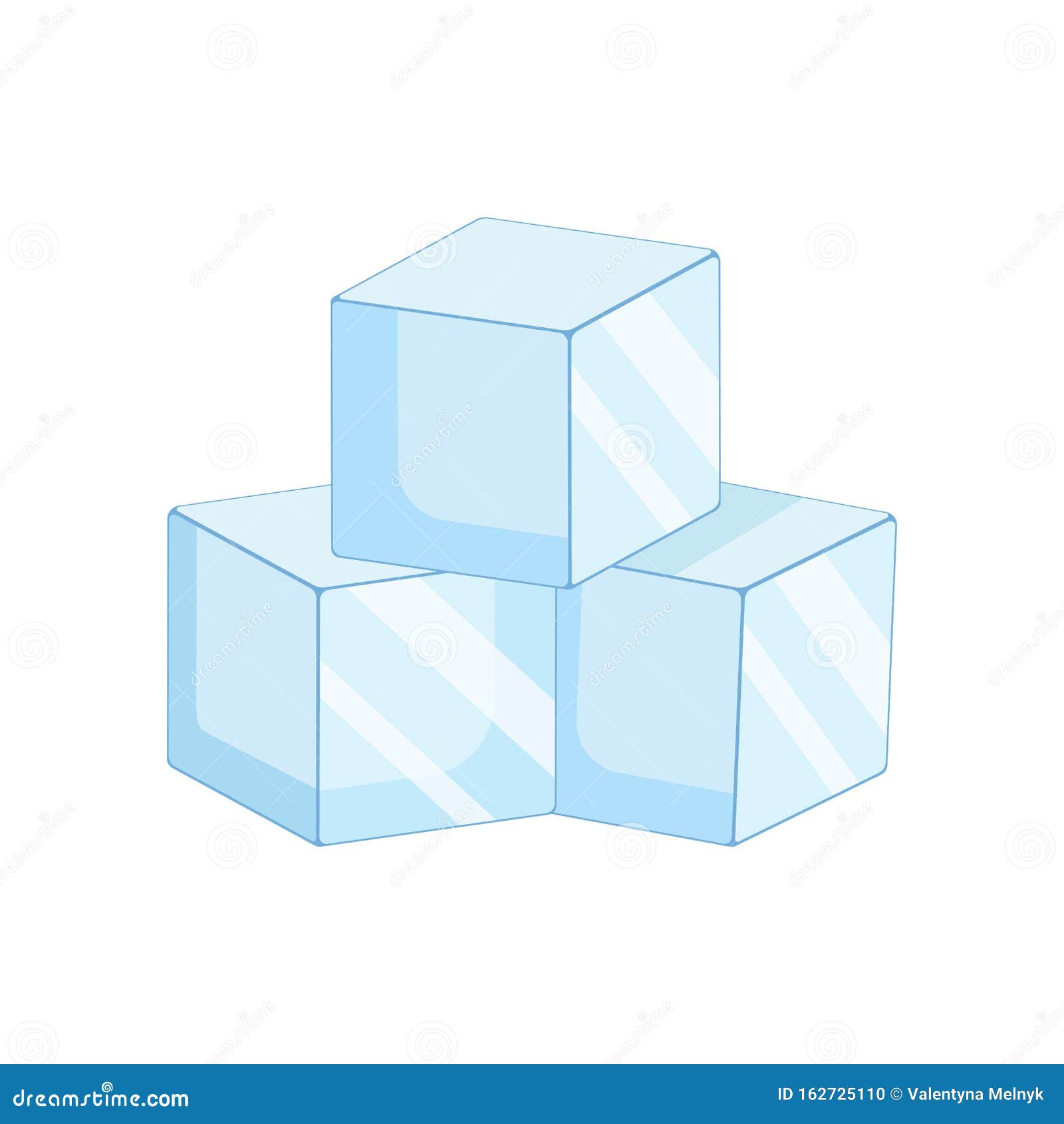 Simple Ice Cubes in Flat Style Stock Illustration - Illustration of ...
