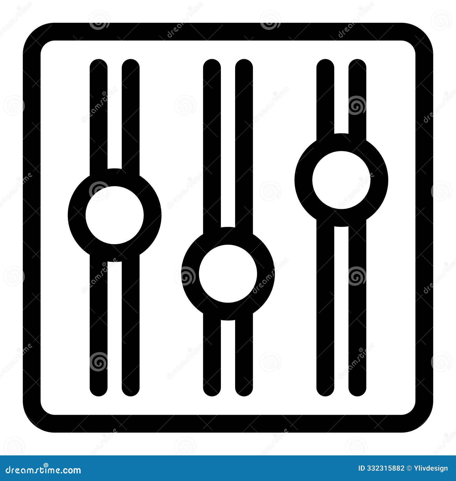 Audio Control Panel Icon with Sliders Adjusting Sound Levels Stock ...