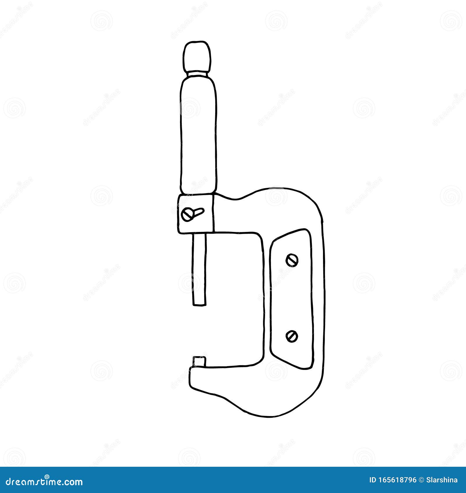 Simple Icon Black Micrometr On White Background. Vector Engineering ...