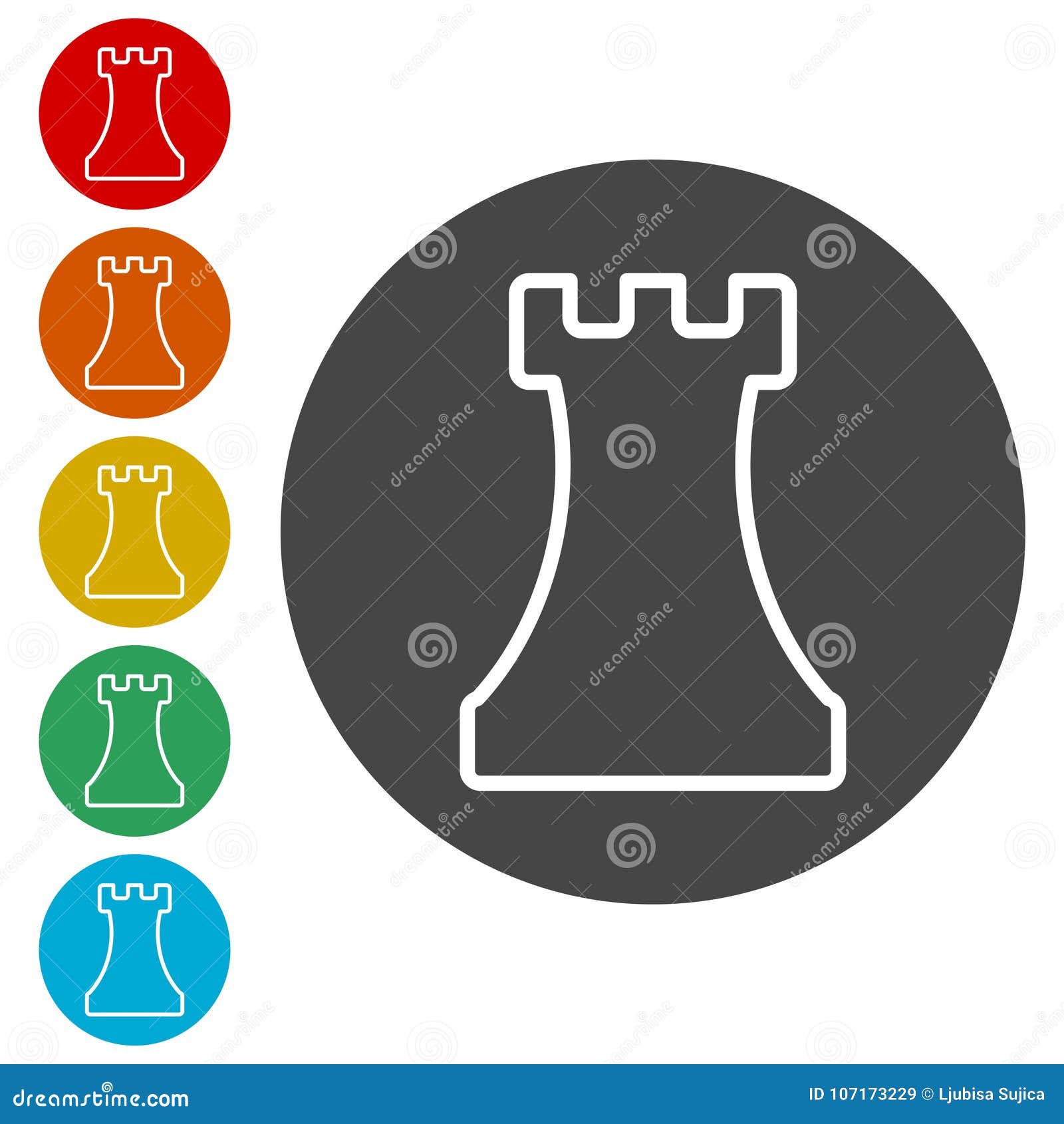 Simple icon Chess Rook stock vector. Illustration of banner - 107173229
