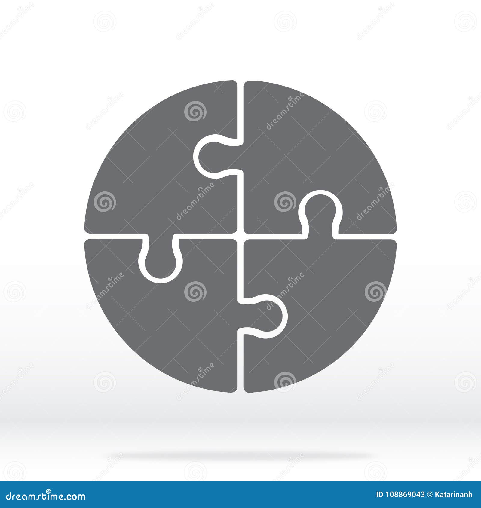 Simple Icon Circle Puzzle in Gray. Simple Icon Circle Puzzle of the ...