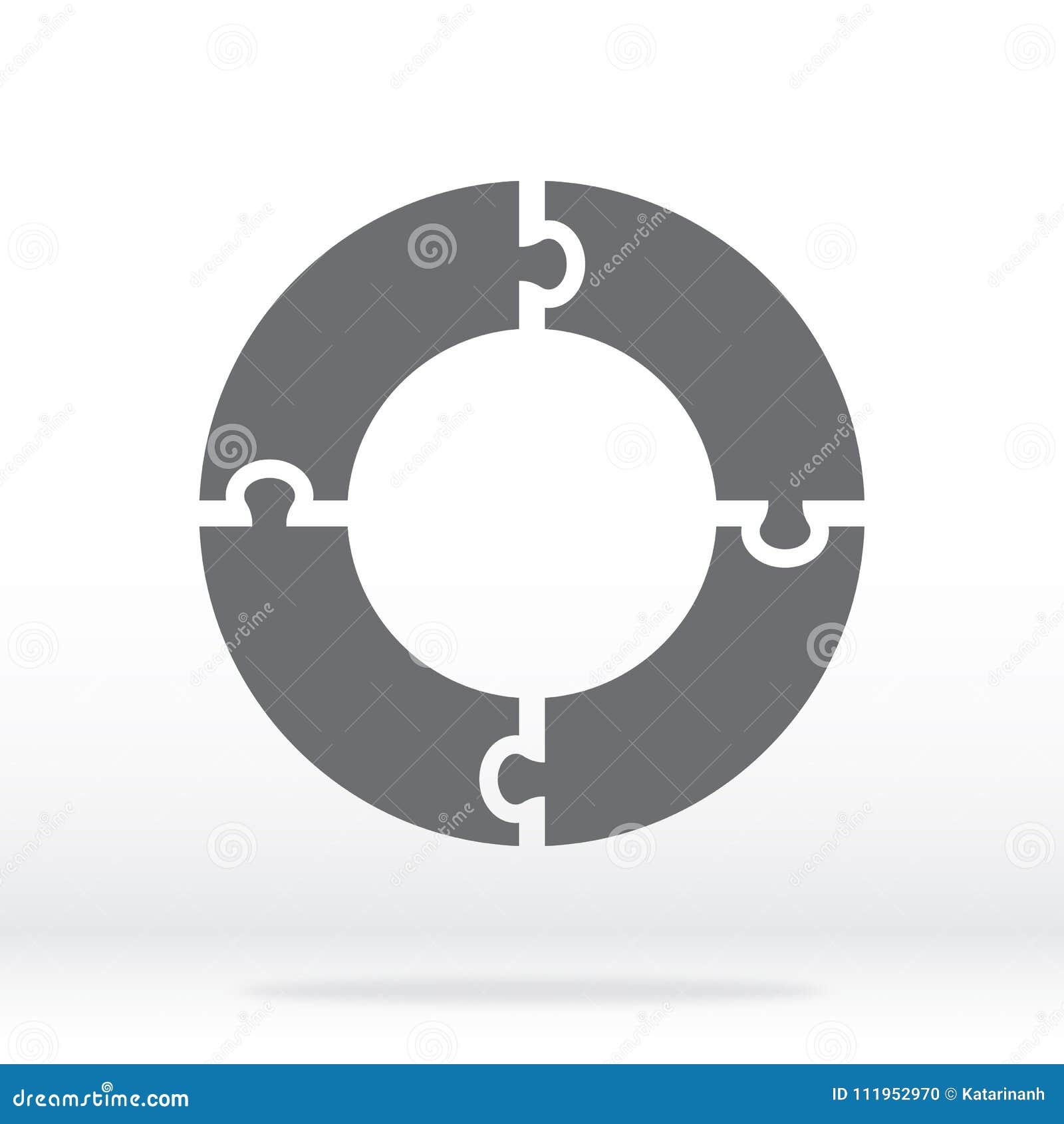 Simple Icon Circle Puzzle in Gray. Simple Icon Circle Puzzle of the ...