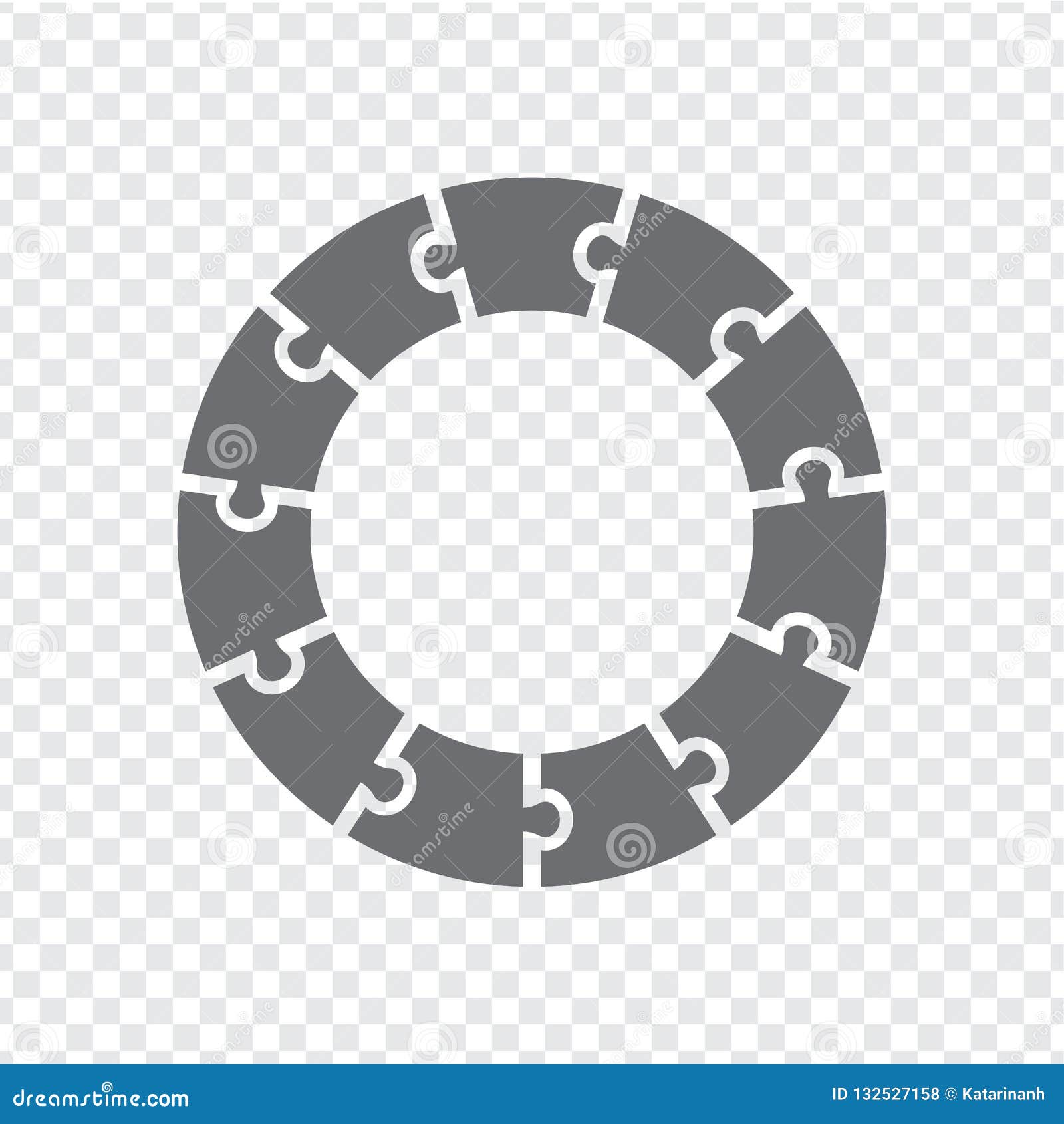 Simple Icon Circle Puzzle in Gray. Simple Icon Circle Puzzle of the ...