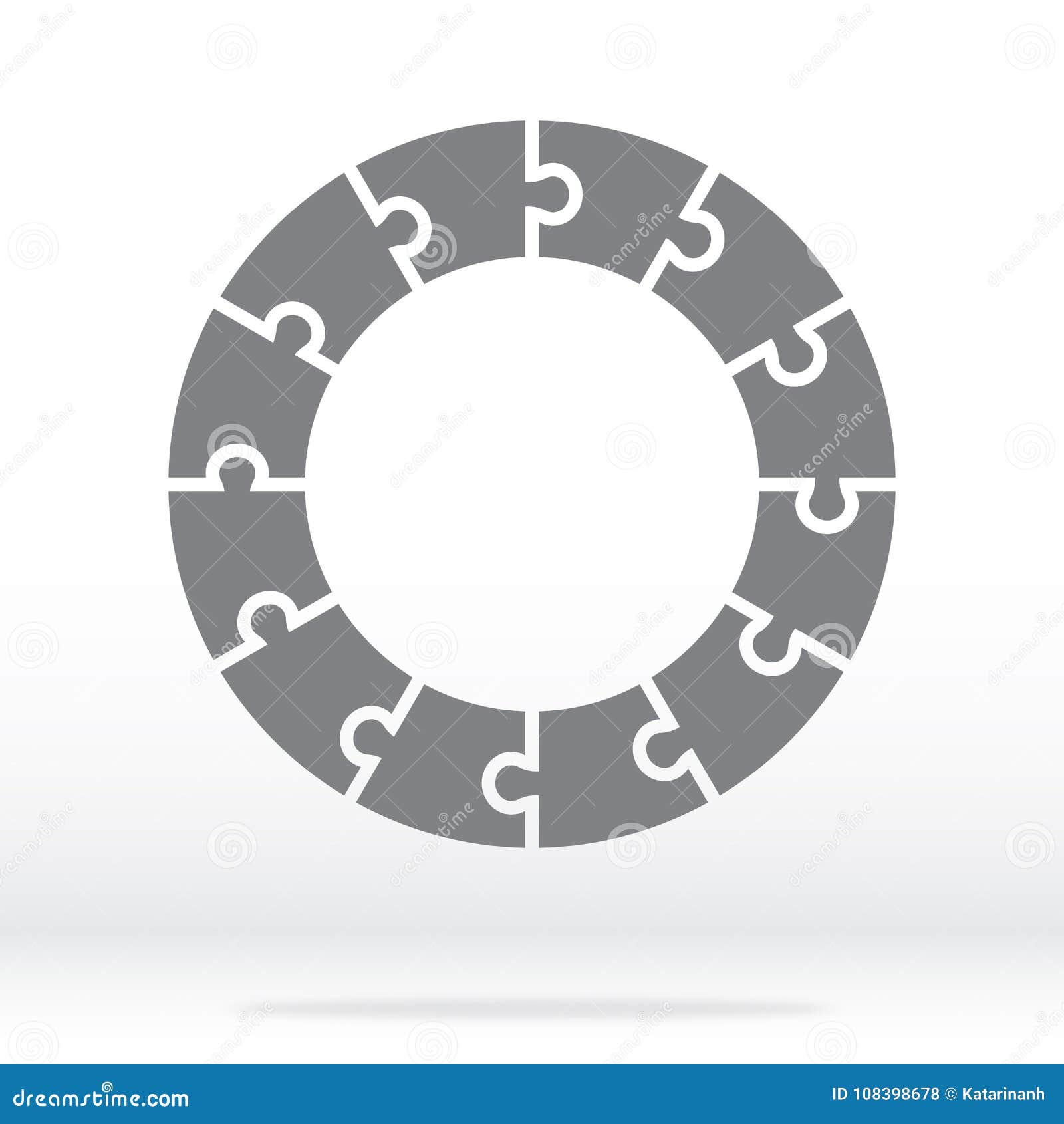 Simple Icon Circle Puzzle in Gray. Simple Icon Circle Puzzle of the ...