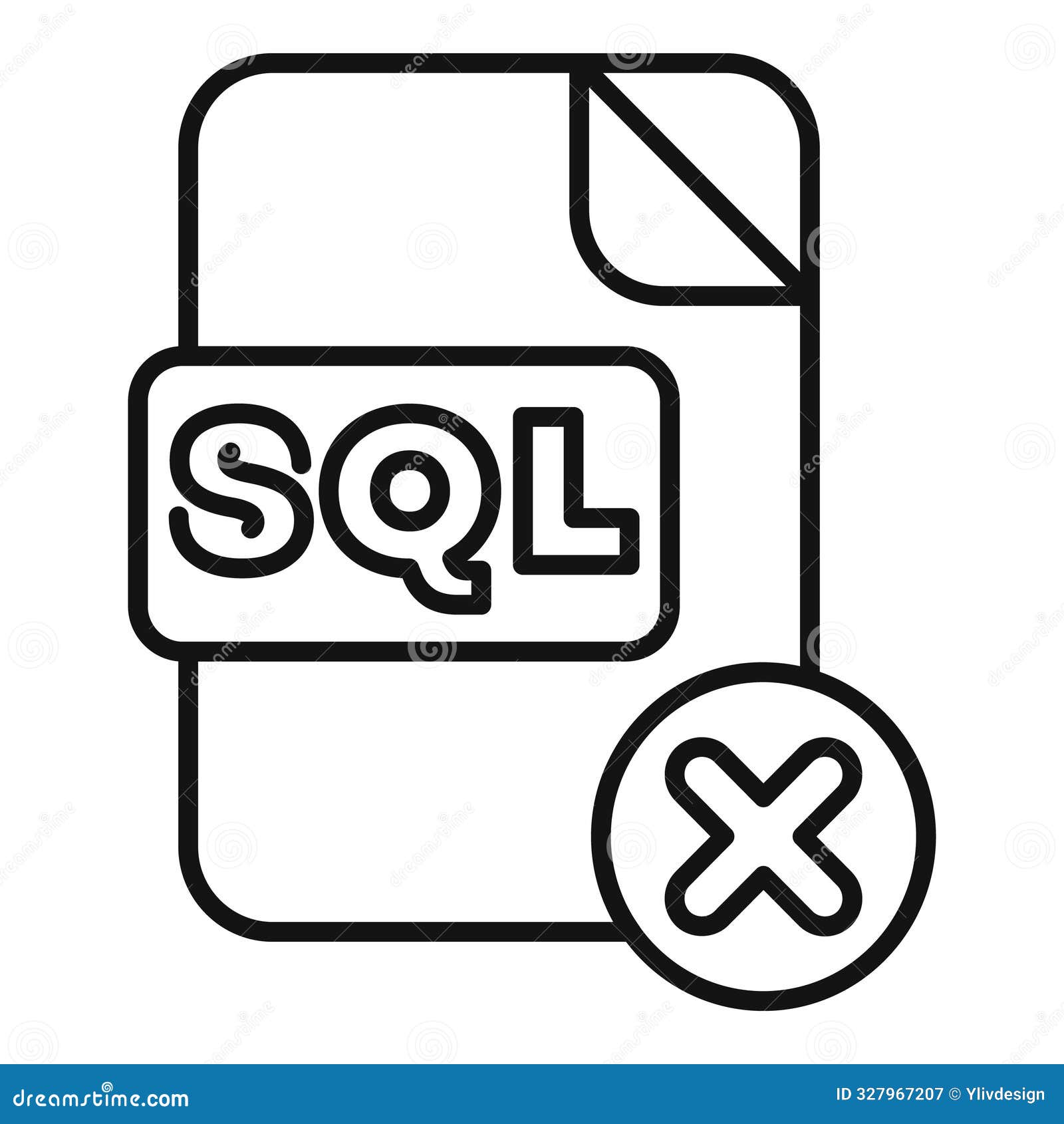 Sql File Format Database Delete Icon Stock Vector - Illustration of ...