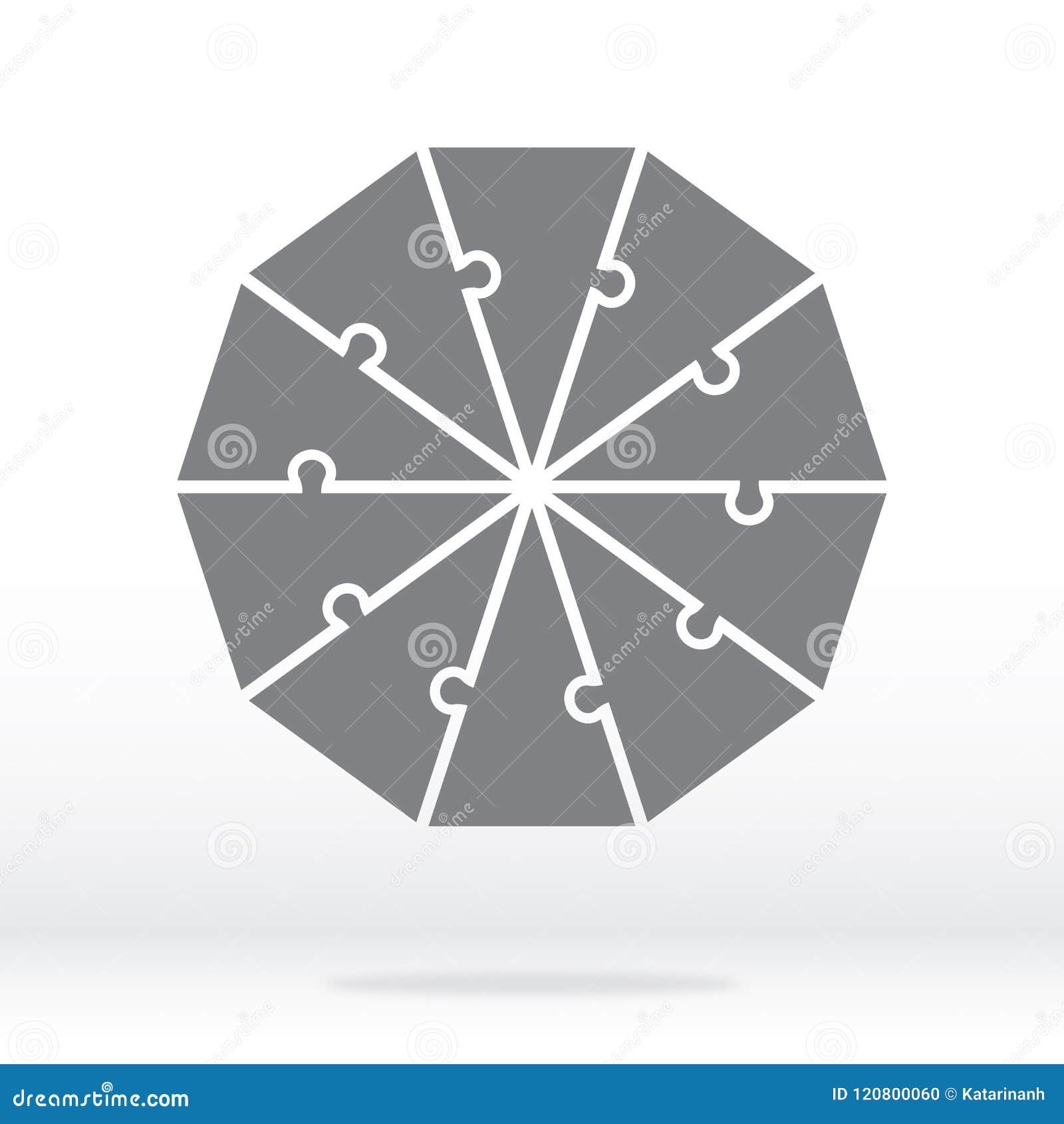 Simple Icon Decagon Puzzle In Gray. Simple Icon Decagon Puzzle Of The ...