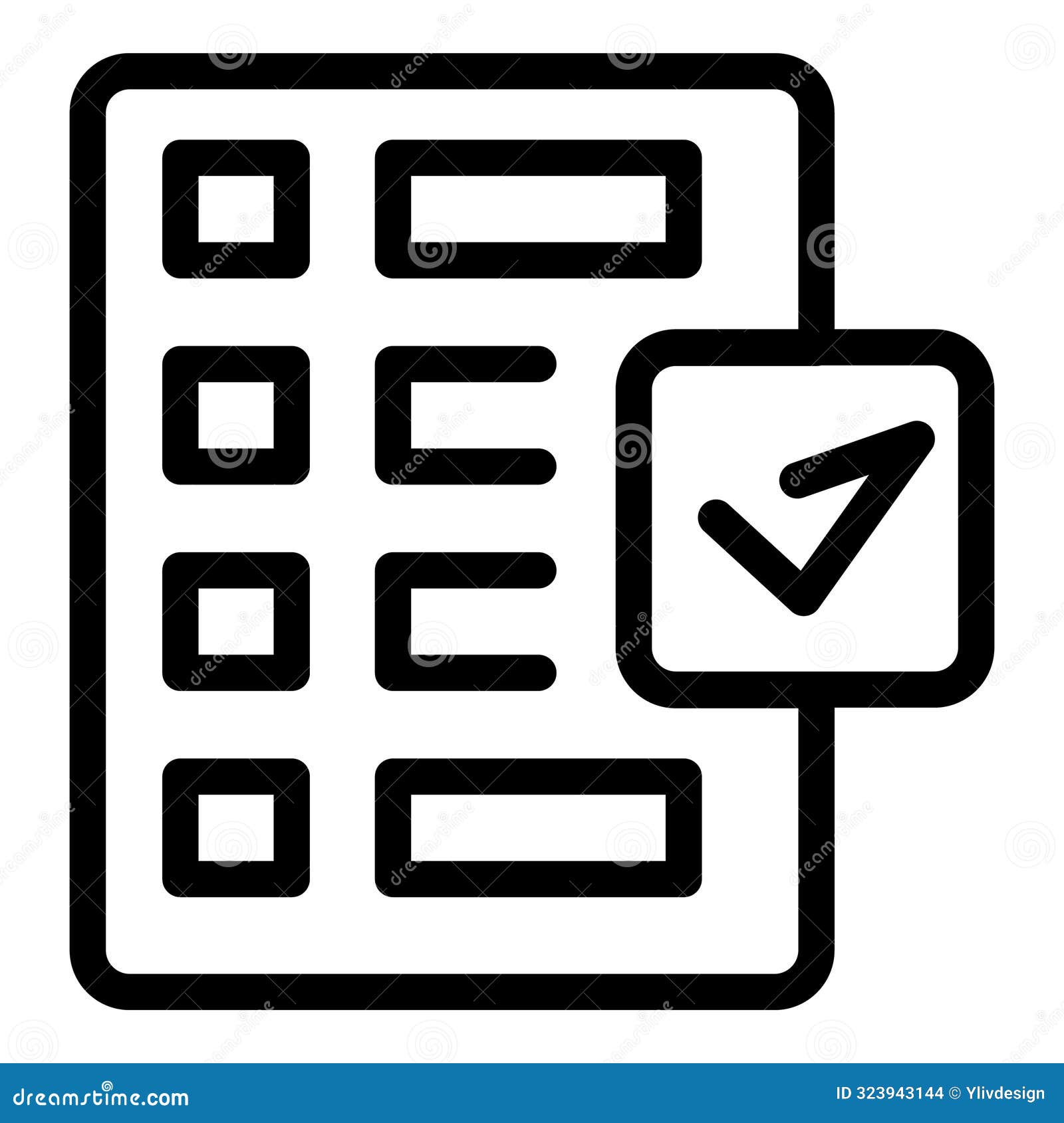 Digital Checklist Icon Indicating Completed Task with Checkmark Symbol ...