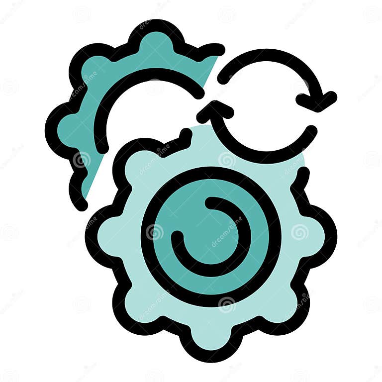 Gears Rotating Representing Continuous Improvement Process Icon Stock ...