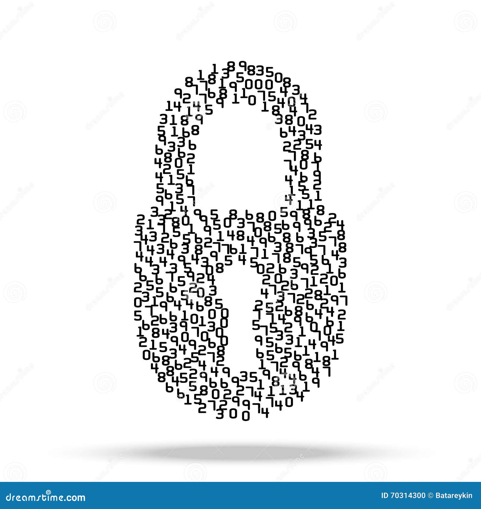 Simple Icon of Digital Lock Stock Illustration - Illustration of ...