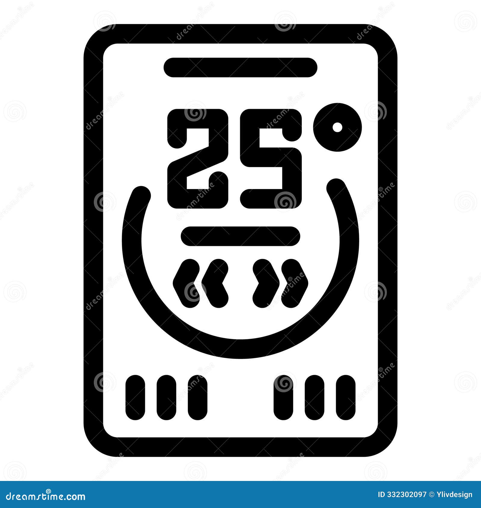 Simple Icon of a Digital Thermostat Displaying the Current Temperature ...