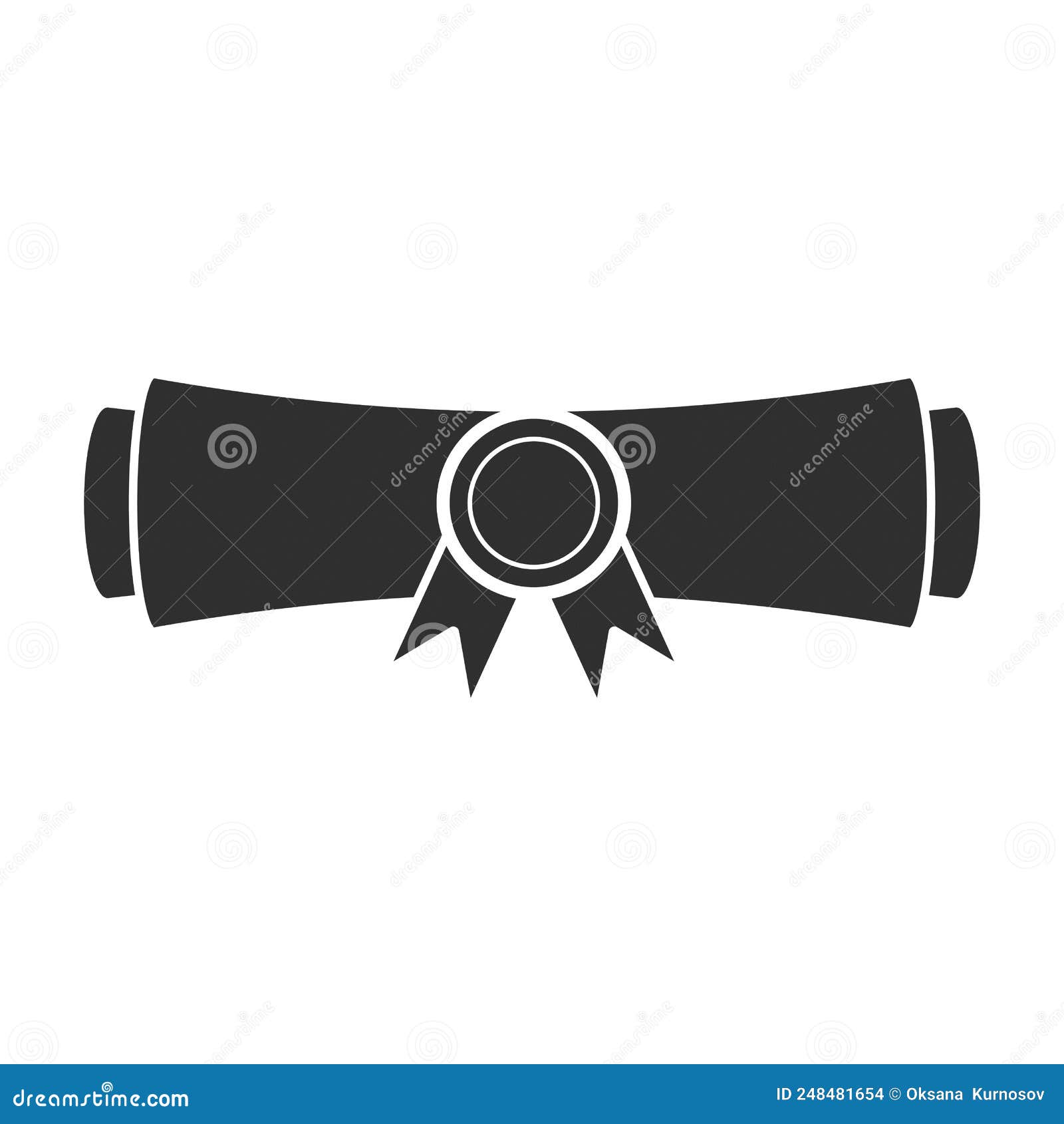 Simple icon diploma stock vector. Illustration of award - 248481654