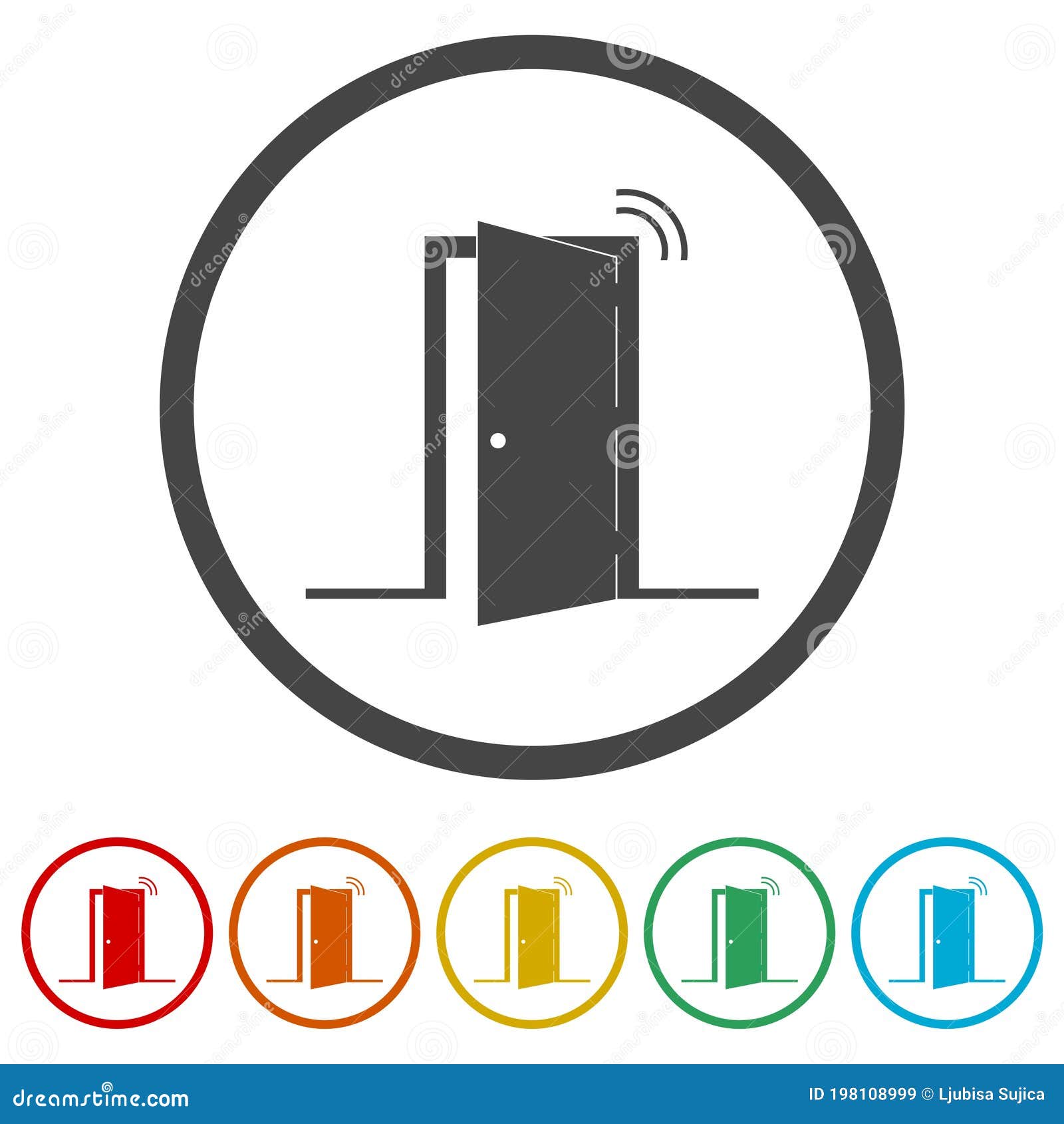 Simple Icon of Door Sensor, Color Set Stock Vector - Illustration of ...