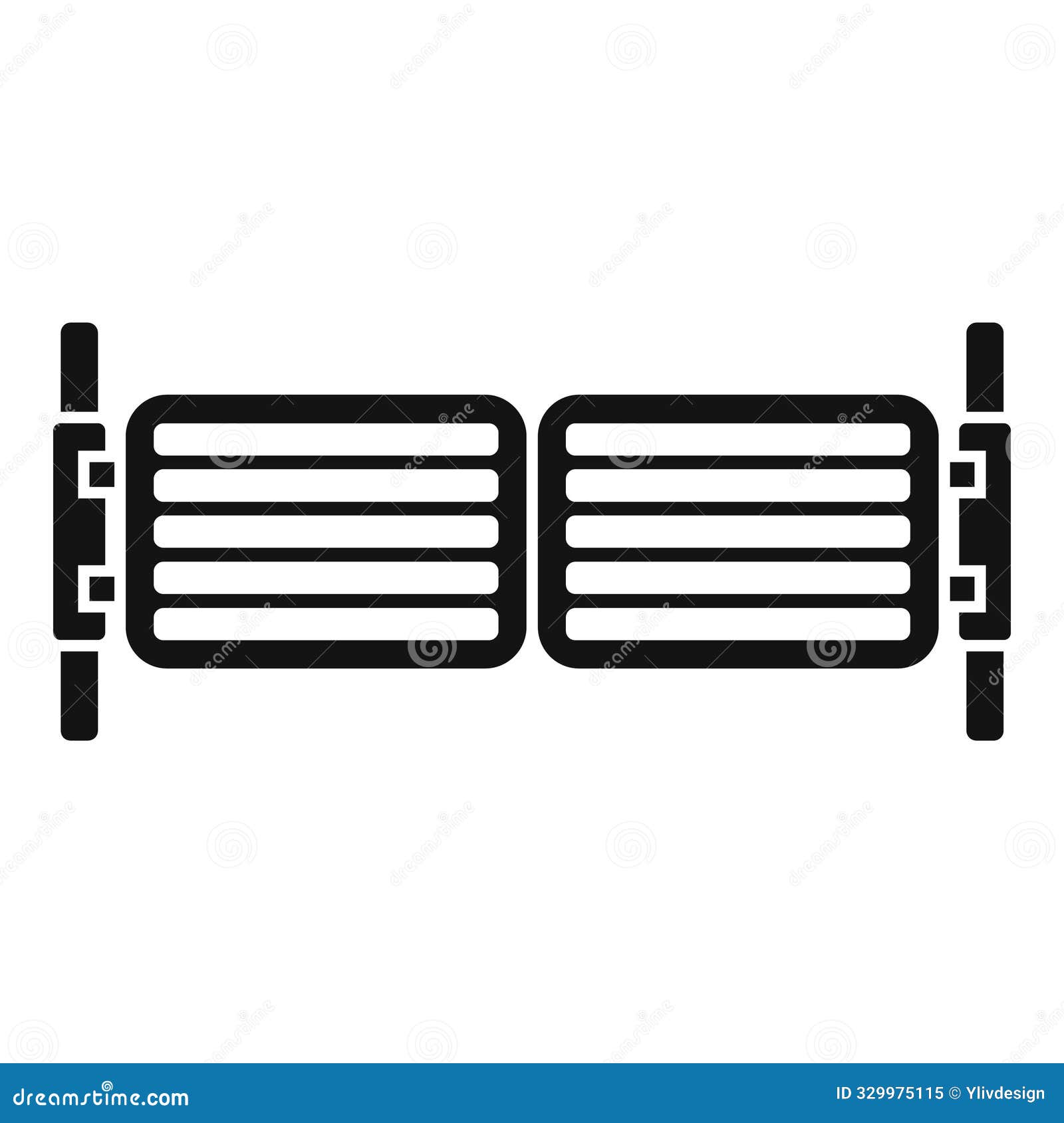 Simple Icon of a Double Swing Gate Providing Security Stock ...