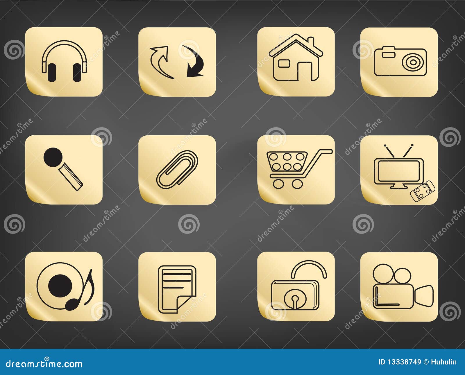 Simple Icon Drew on Sticker Stock Vector - Illustration of cyber, music ...