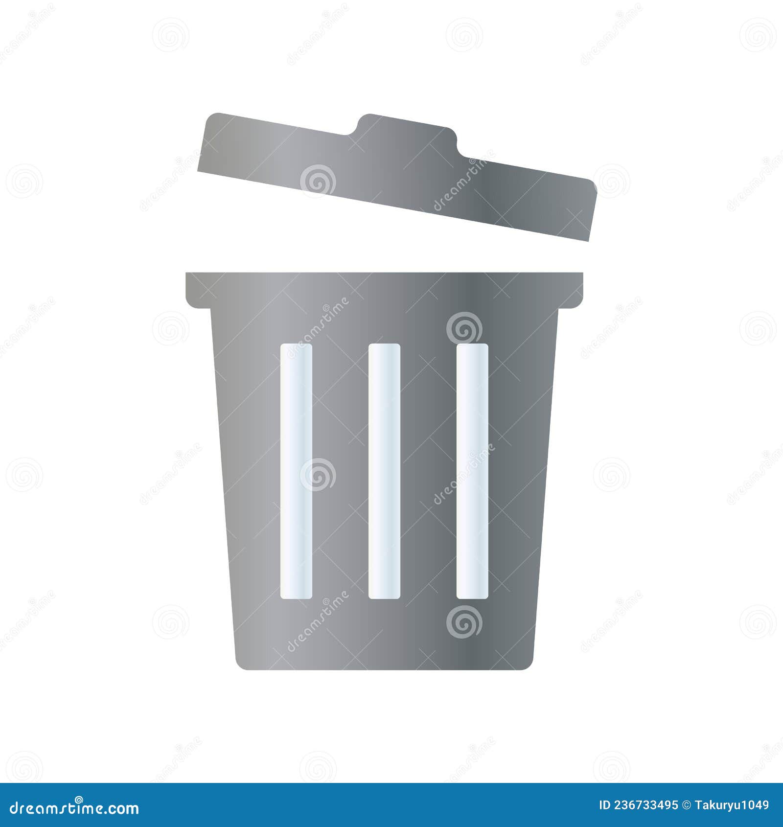 Metallic Open Trash Icon. Vector. Stock Vector - Illustration of dust ...