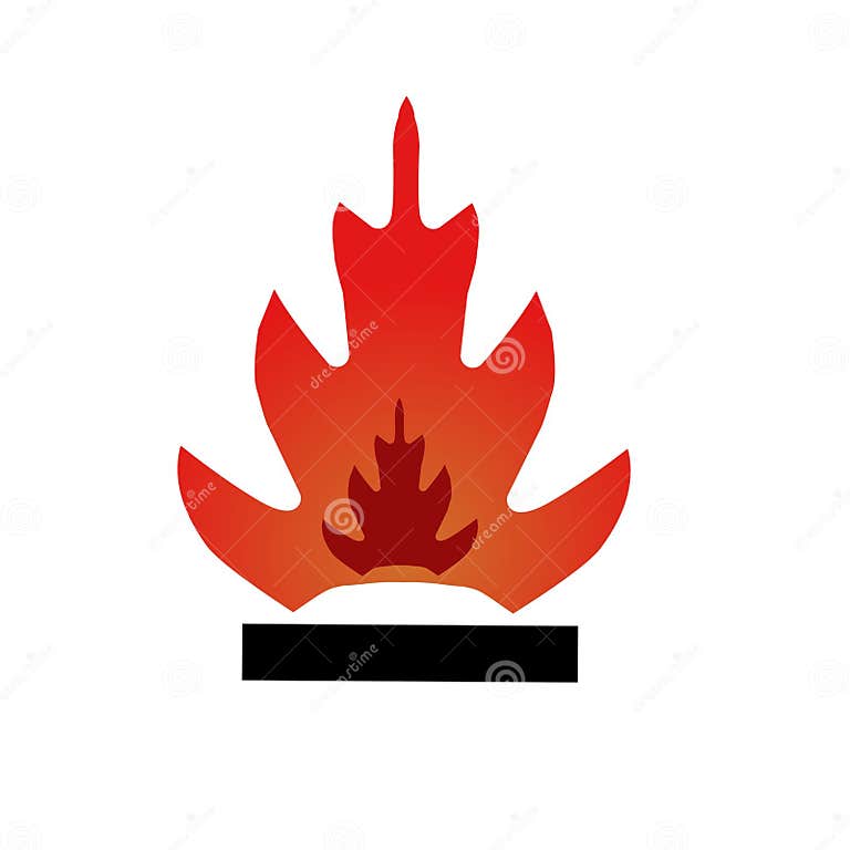 Simple Icon of Fire Symbol Danger Stock Illustration - Illustration of ...