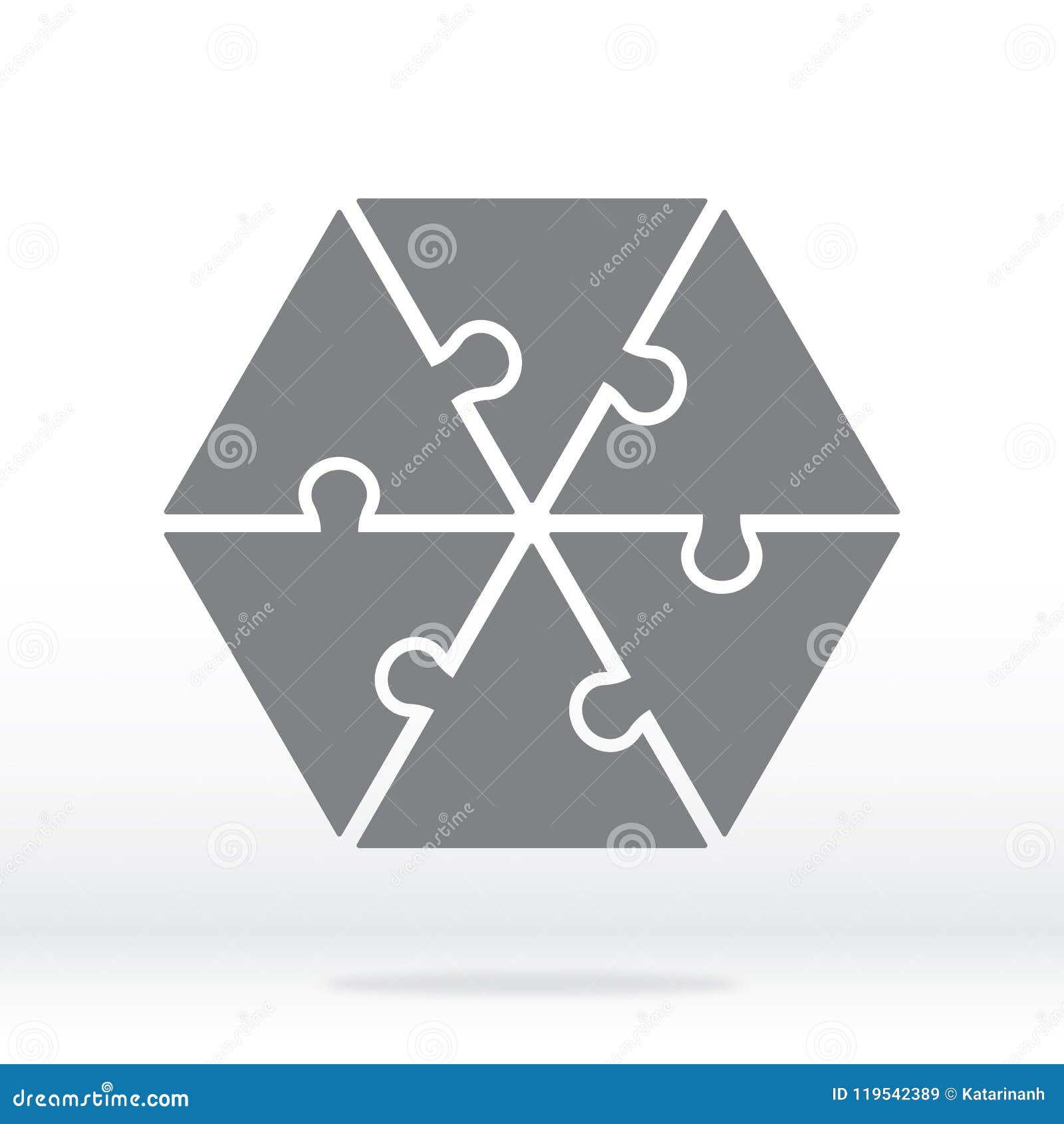 Hexagon Puzzle. Free Fields For Text Or Infographics Cartoon Vector ...