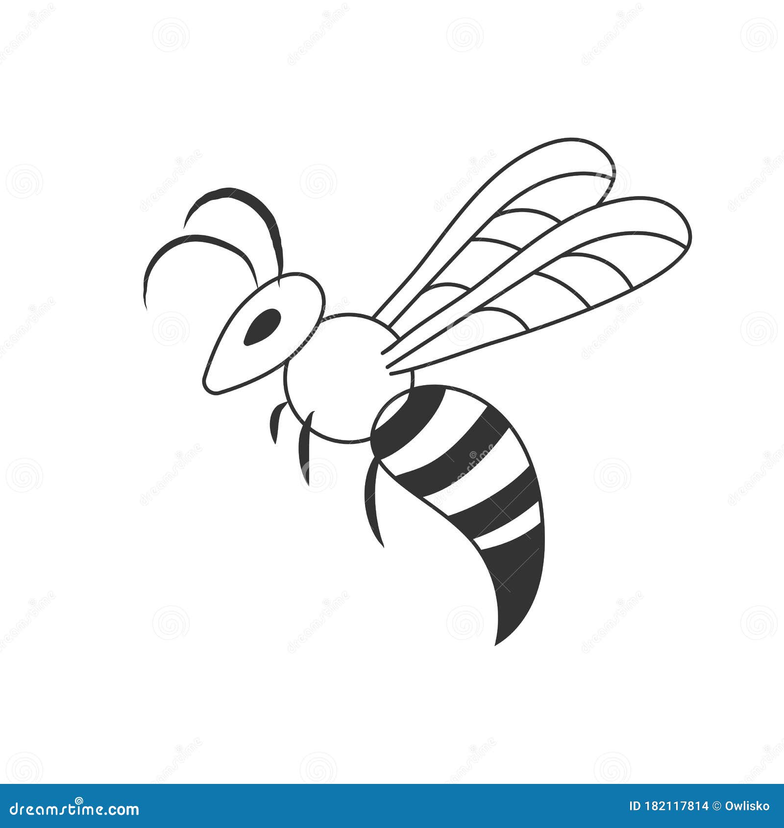 Wasp Side View Vector Isolated Illustration | CartoonDealer.com #188977533
