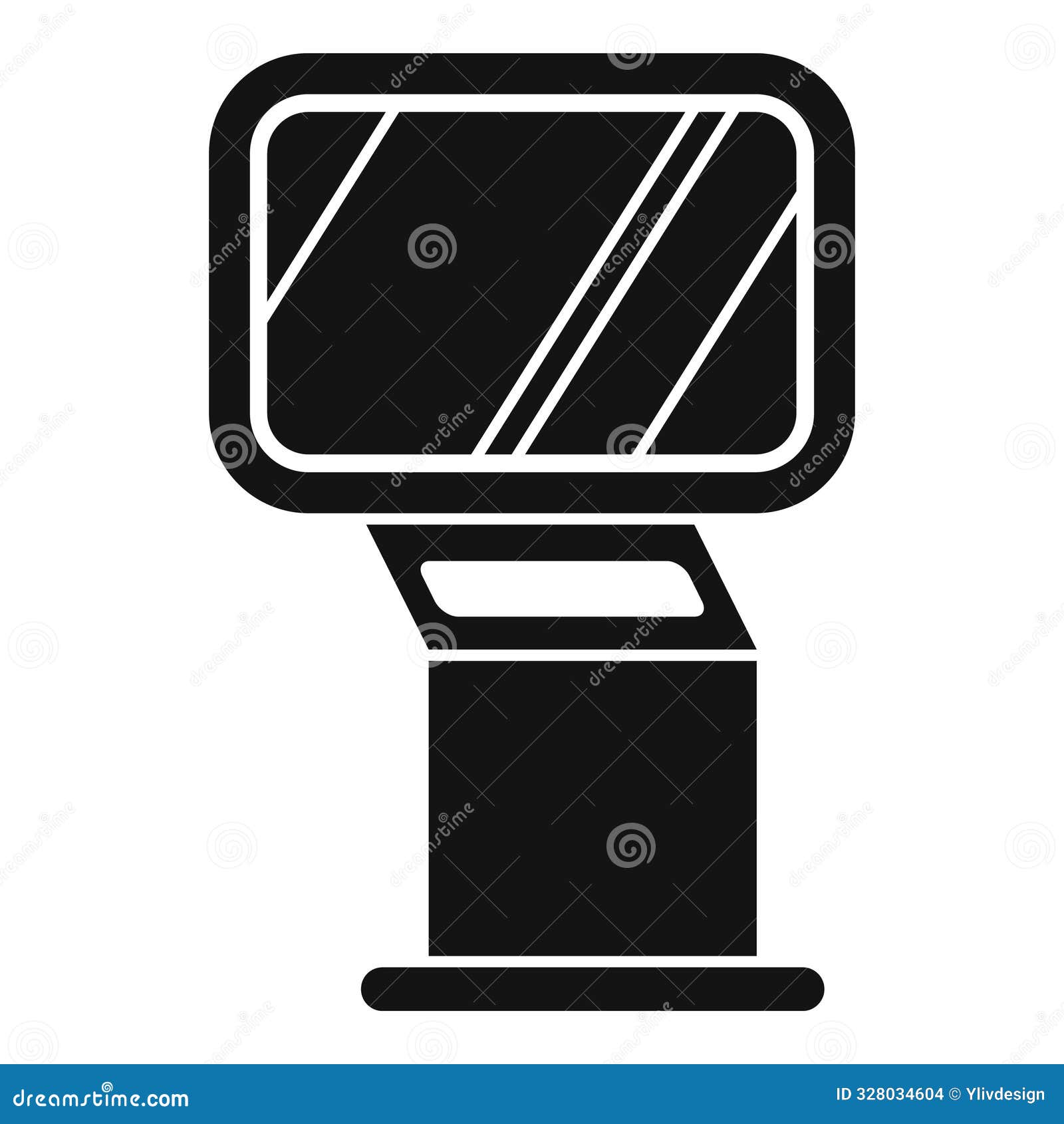 Simple Icon of an Interactive Kiosk with a Blank Screen Stock Vector ...