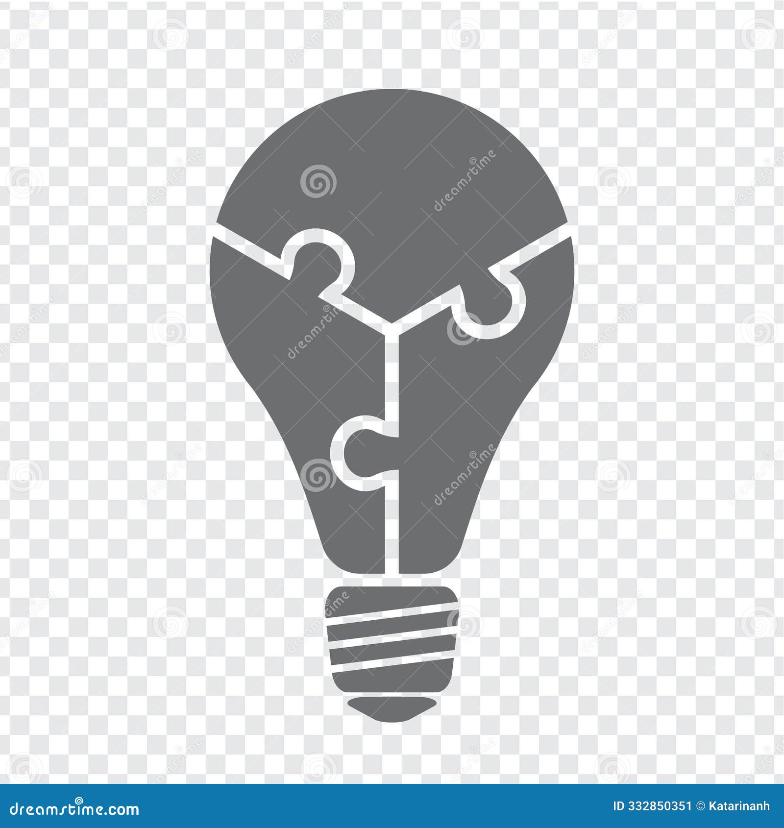 Simple Icon Light Bulb Puzzle in Gray. Simple Icon Puzzle of the Three ...