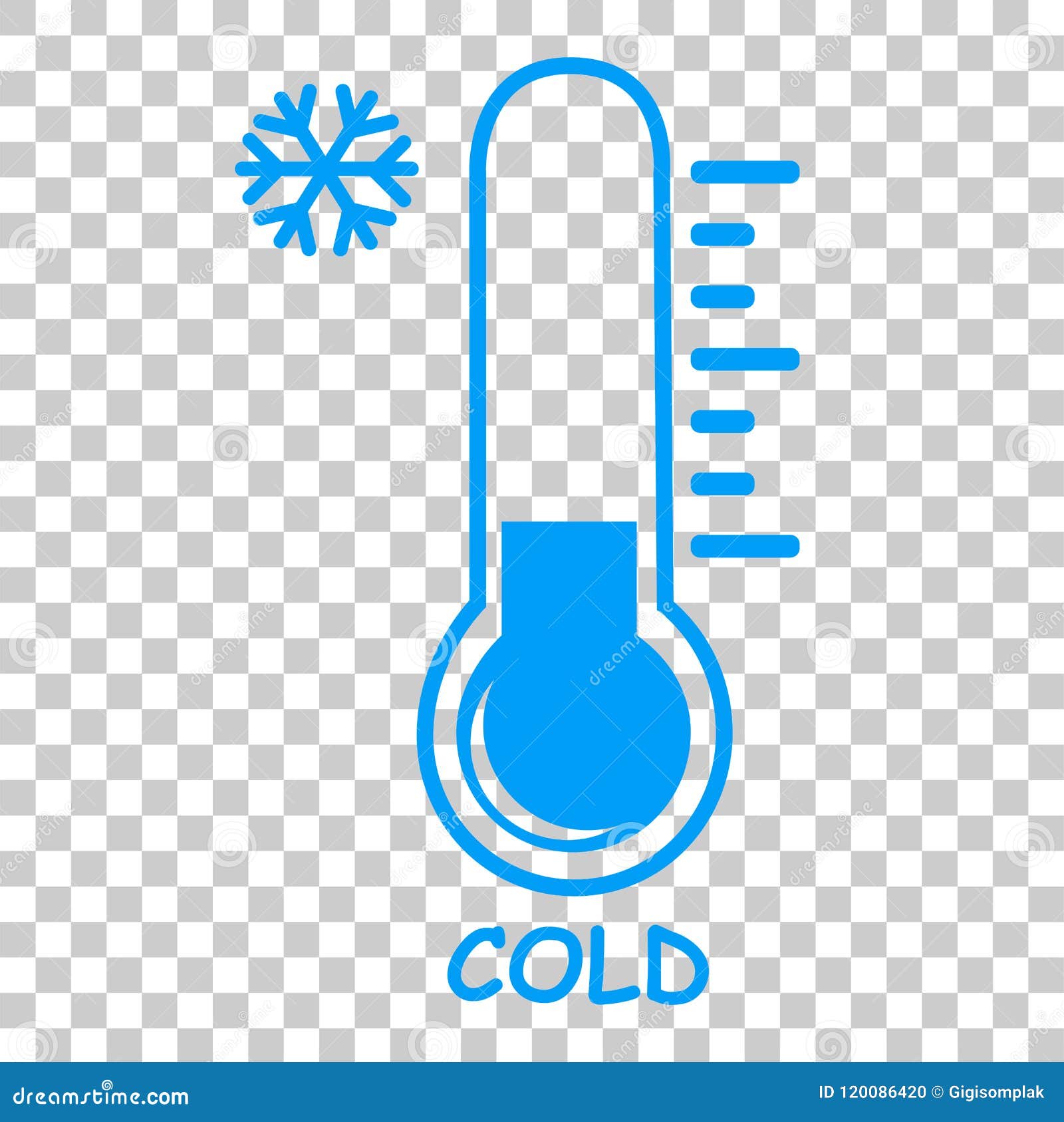 Simple Icon, Liquid Thermometer, Cold At Transparent Effect Background ...