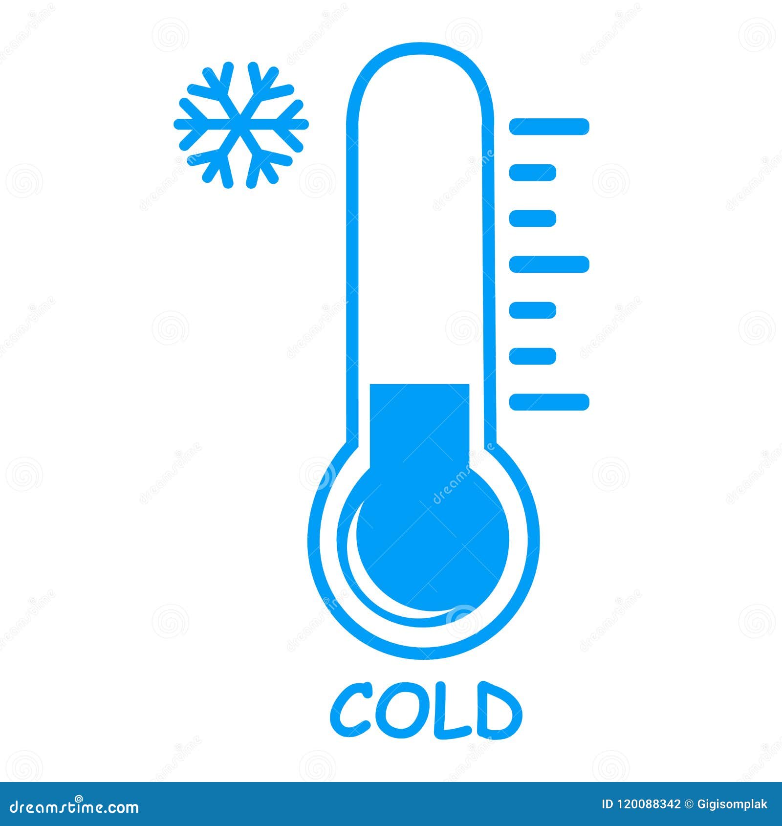 Simple Icon, Liquid Thermometer, Cold Stock Vector - Illustration of ...