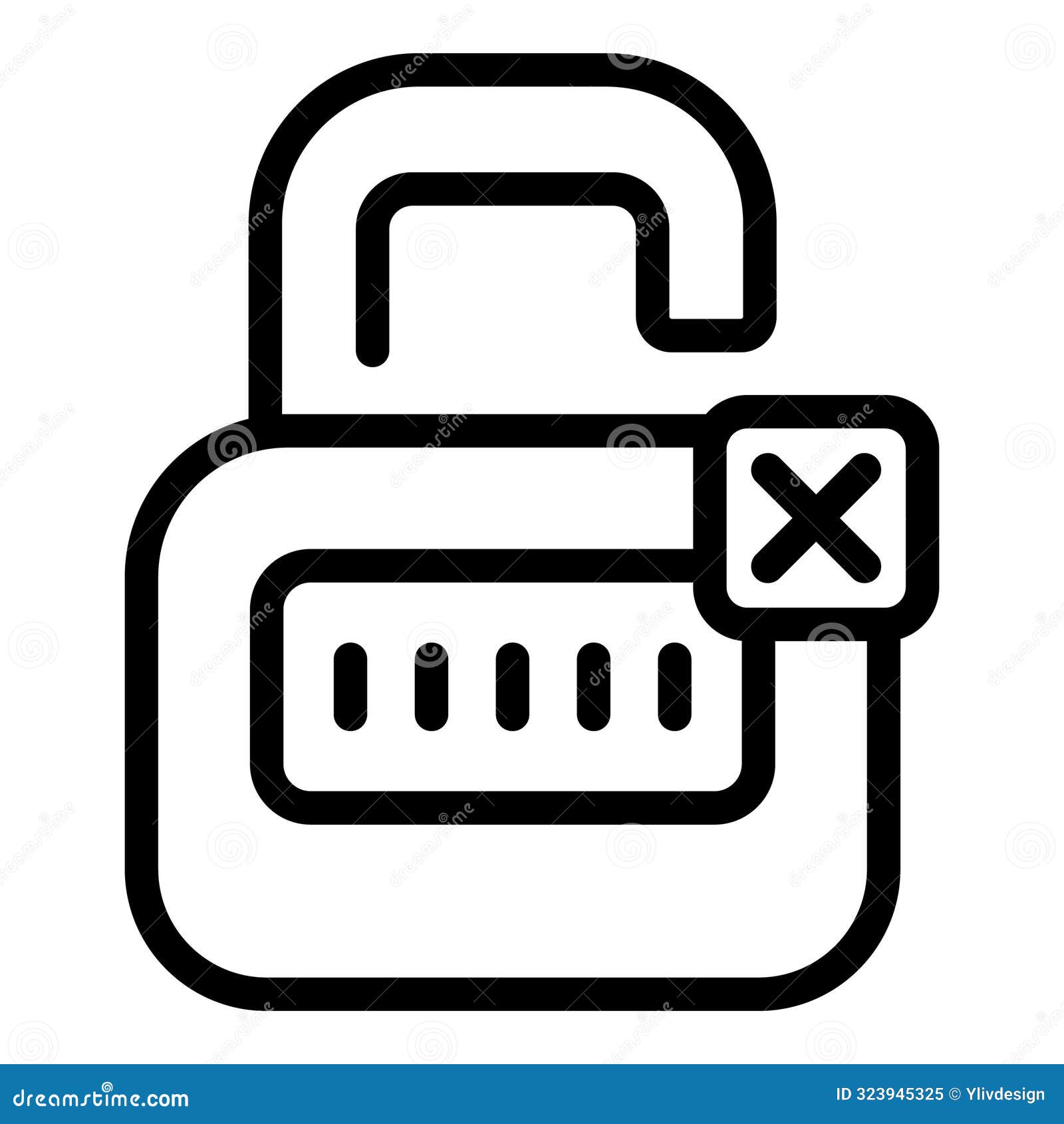 Locked Password Showing Error Message with Cross Mark Stock Vector ...