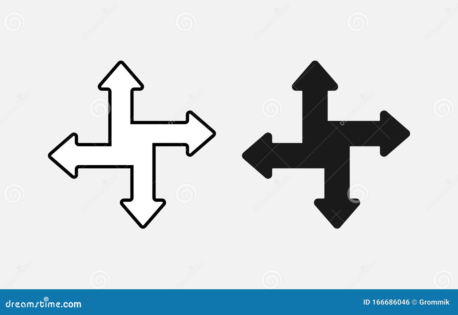 Simple Icon with Multidirectional Arrows in Four Directions. Flat ...