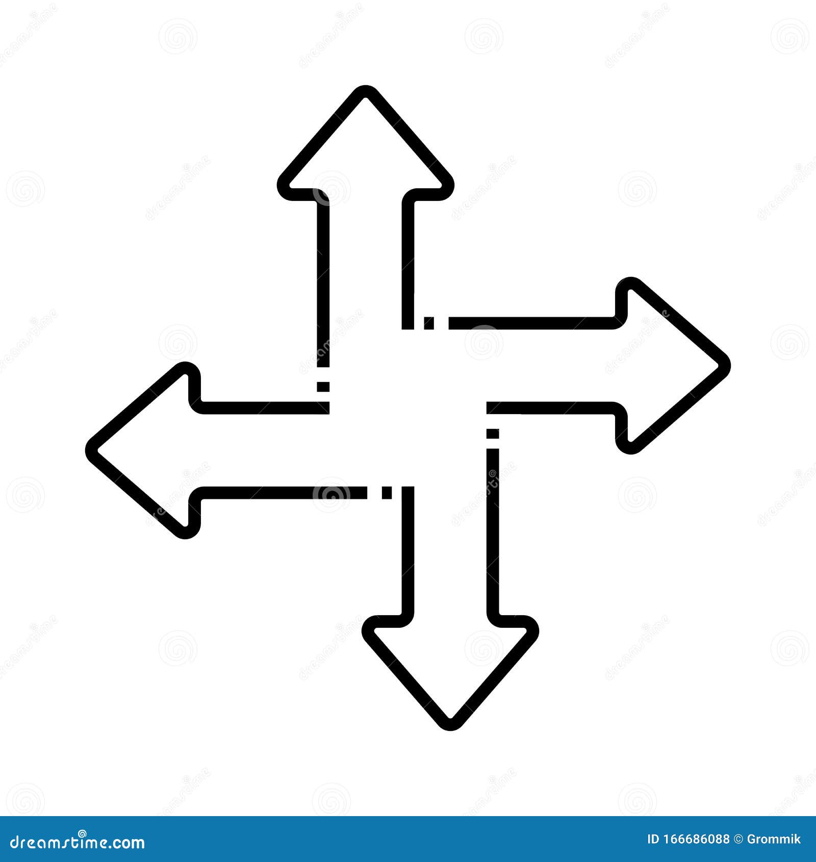 Simple Icon with Multidirectional Arrows in Four Directions. Flat ...