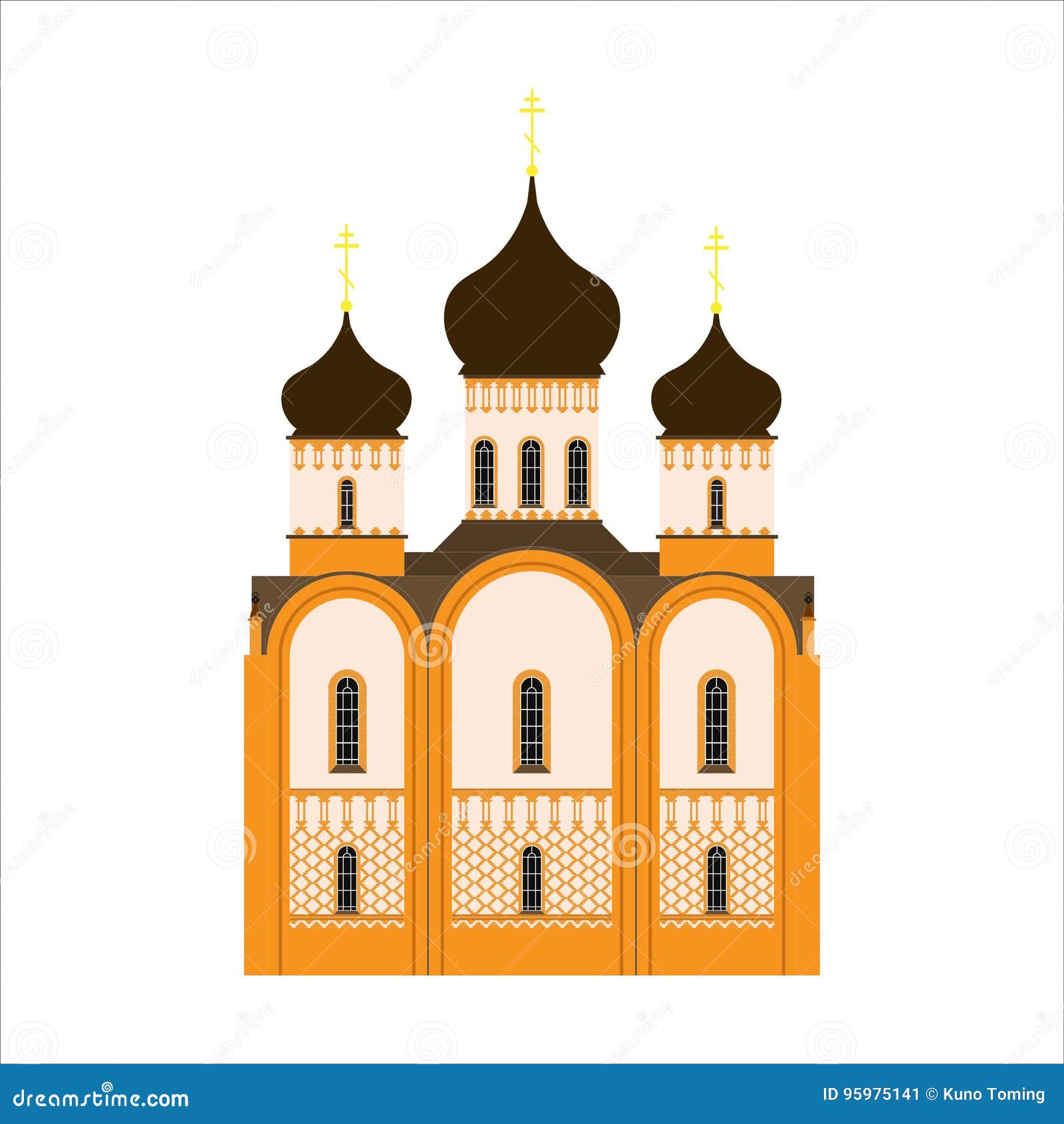 Simple Icon of the Orthodox Church Side View Stock Illustration ...