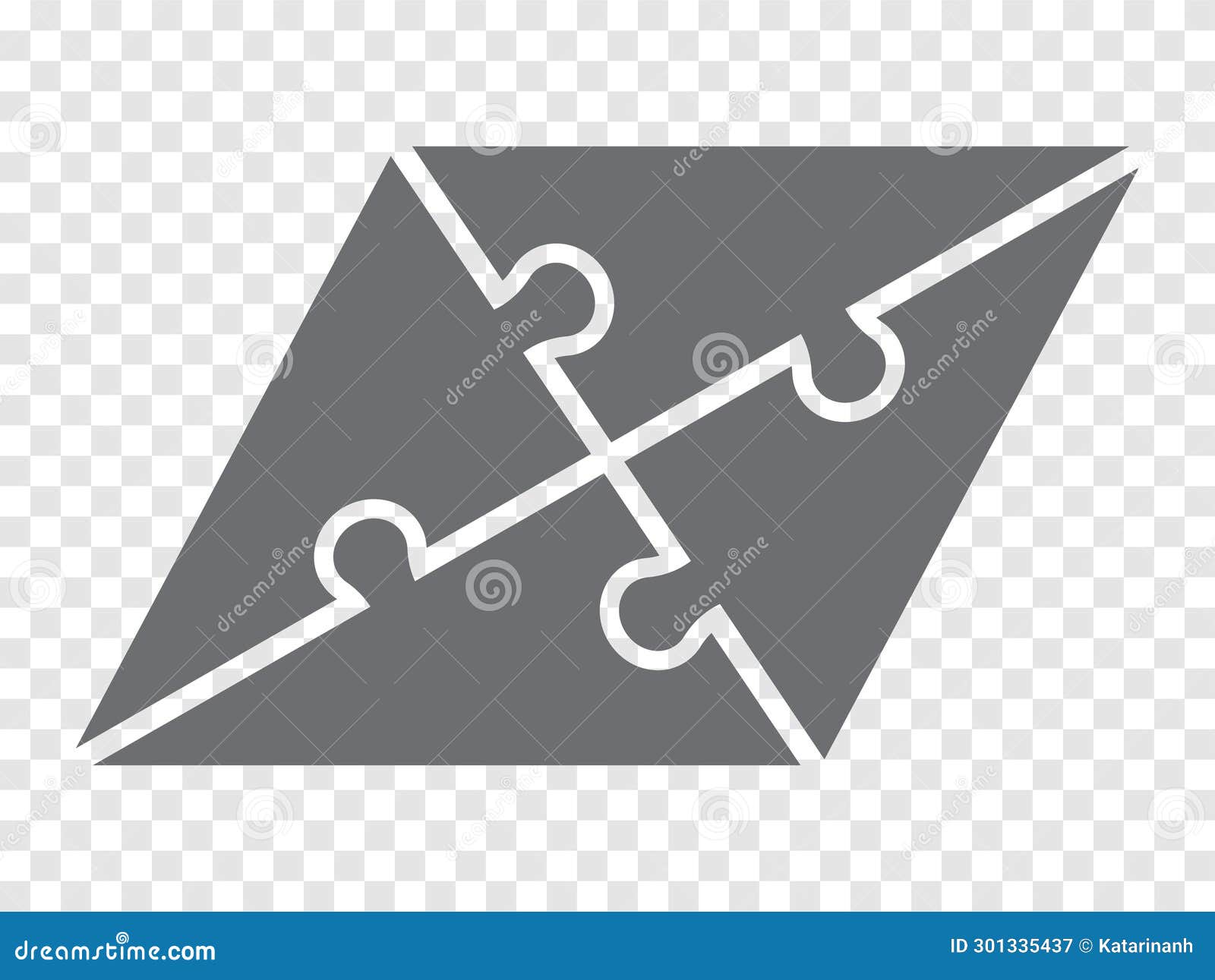 Simple Icon Parallelogram Puzzle in Gray. Simple Icon Polygonal Puzzle ...