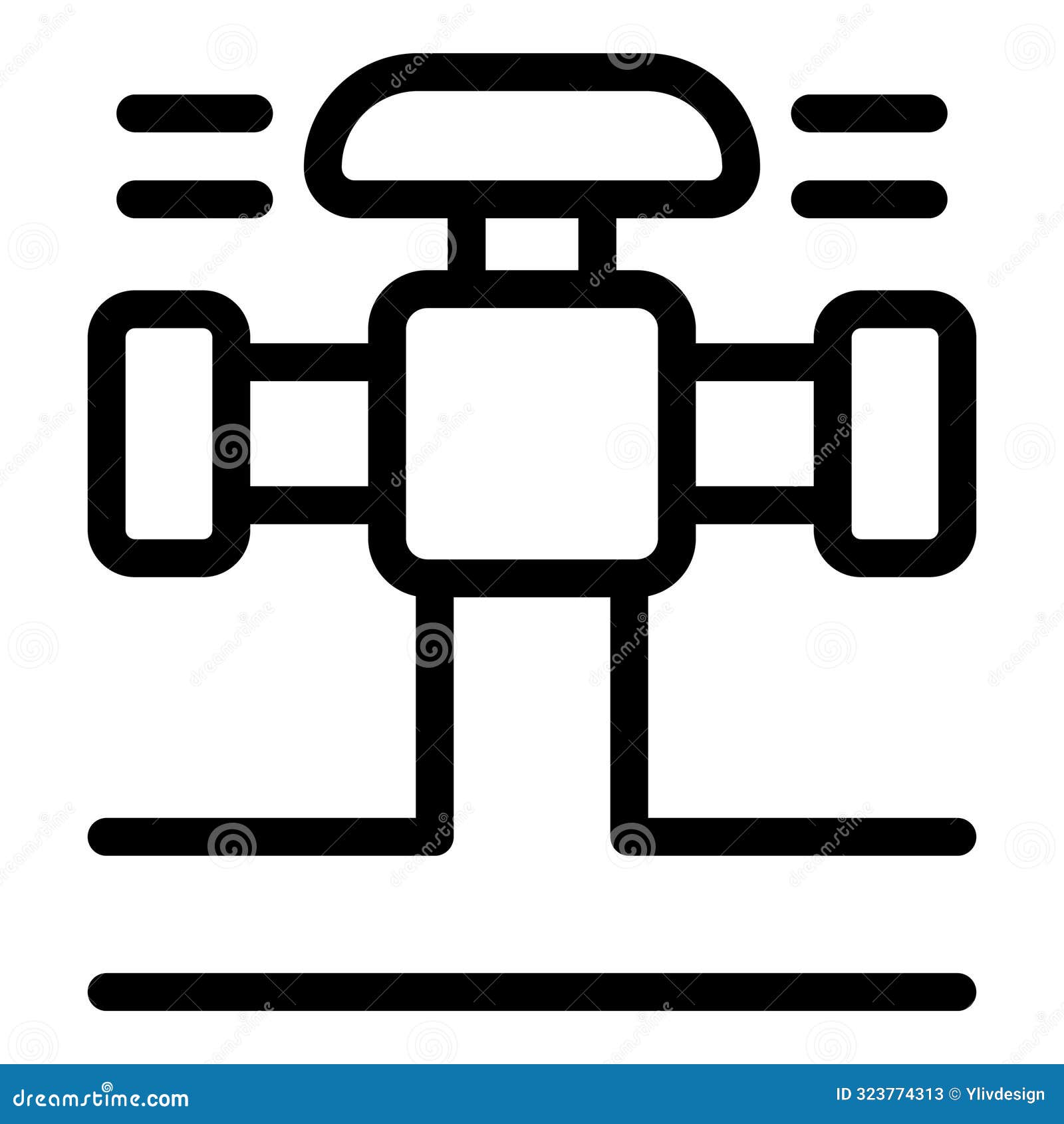 Regulating Valve. Pneumatic Control Valve. Flat Icons Cartoon Vector ...