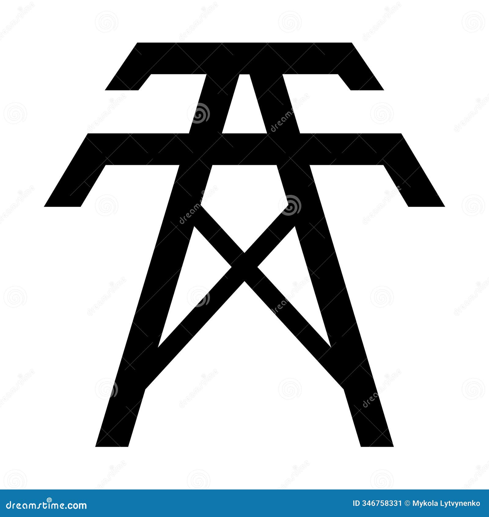 Simple Icon Power Line Tower, Electricity Pylon, Transmission Power ...