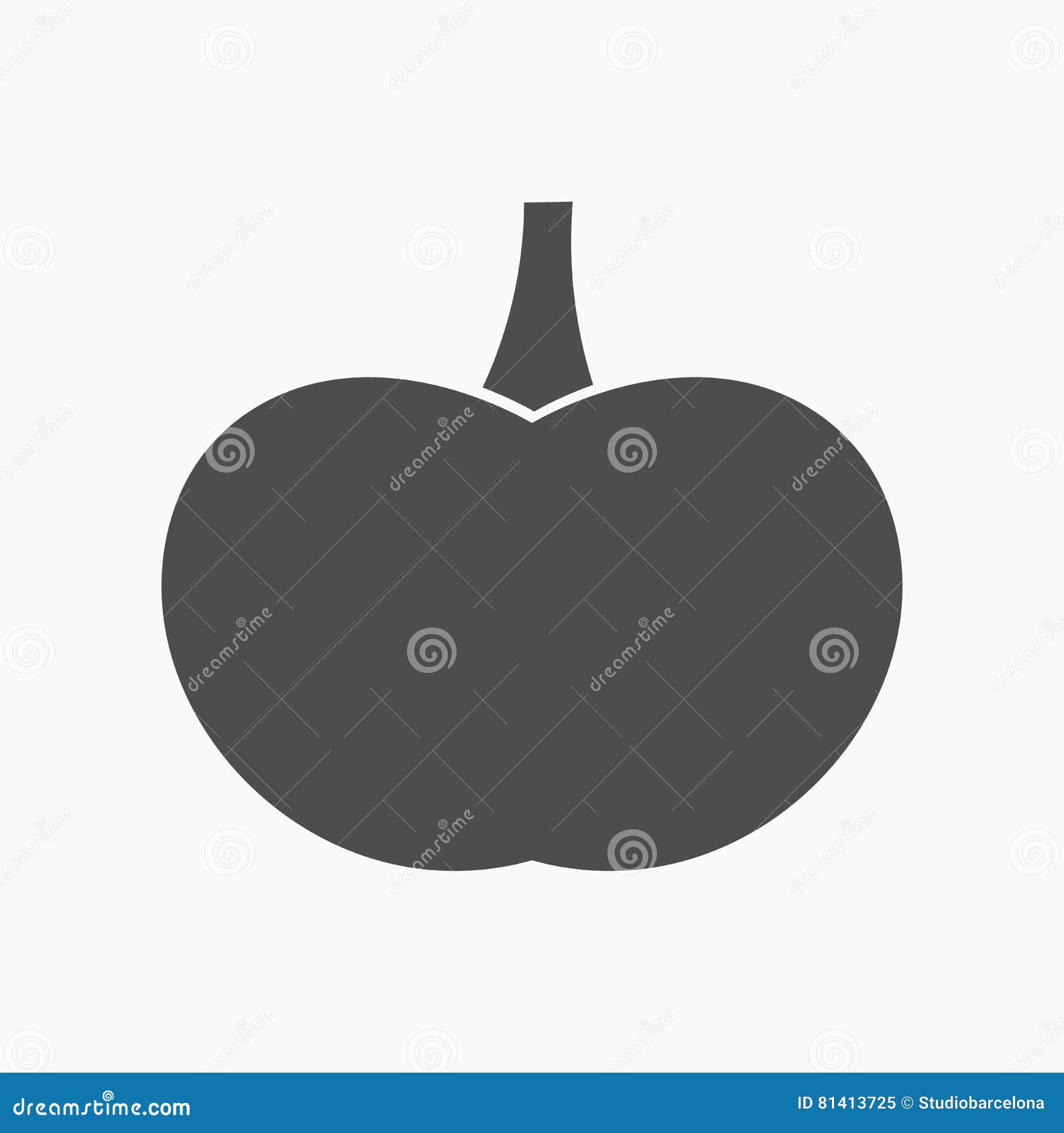 Simple icon of pumpkin stock vector. Illustration of cartoon - 81413725