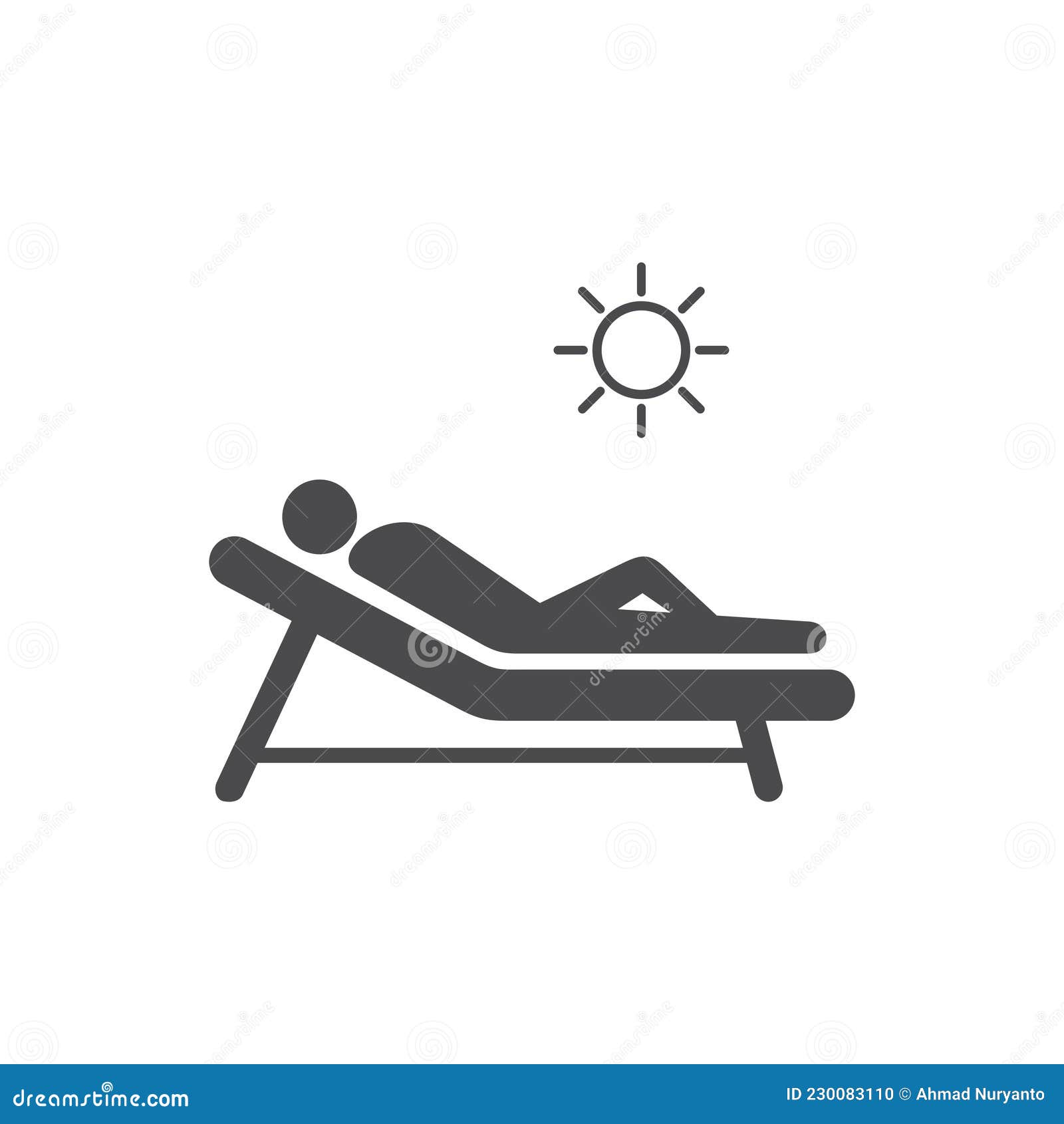 Simple Icon of Relaxing Sunbathing Stock Illustration - Illustration of ...