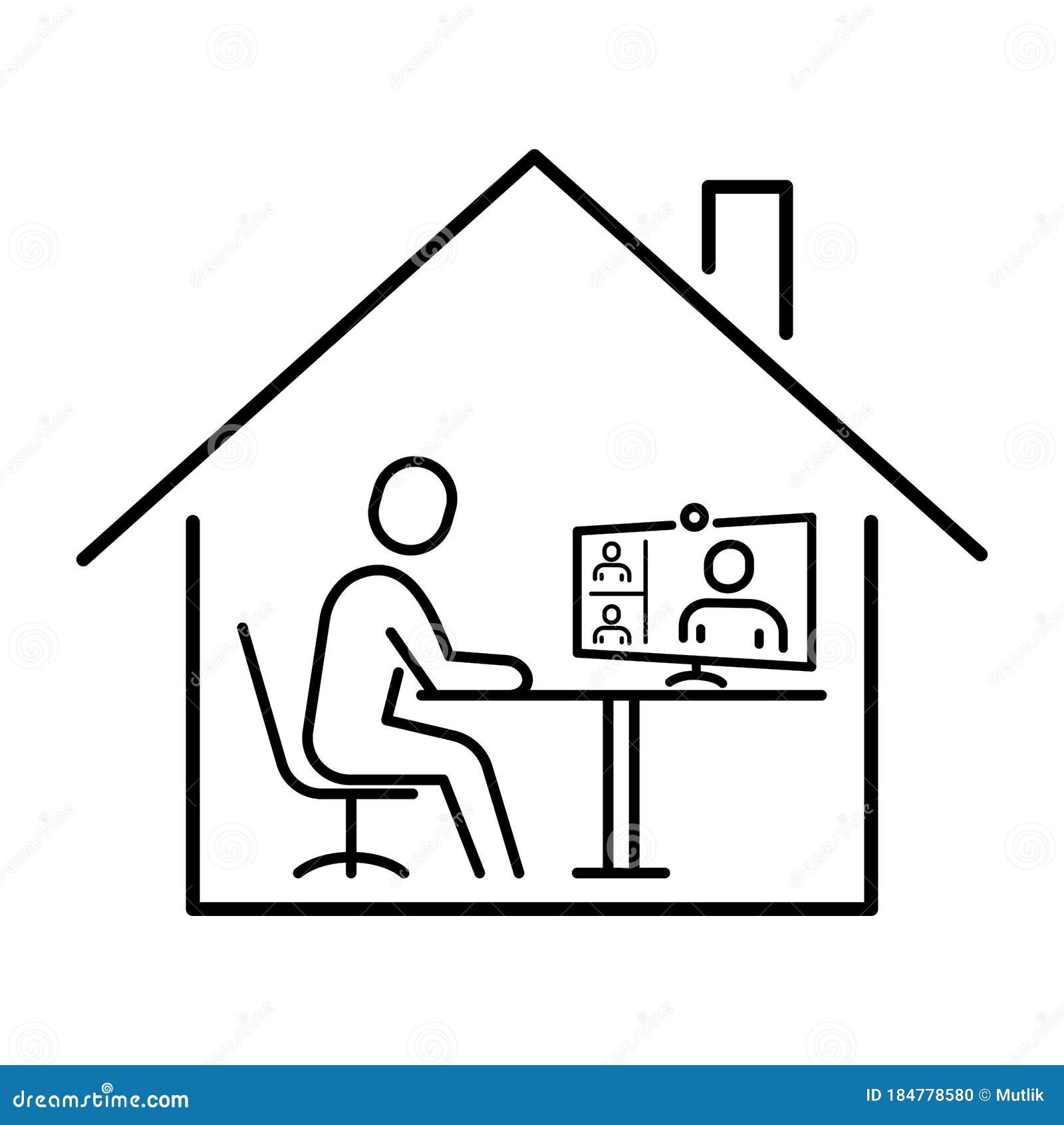 Simple Icon for Remote Work or Online Training Stock Vector ...
