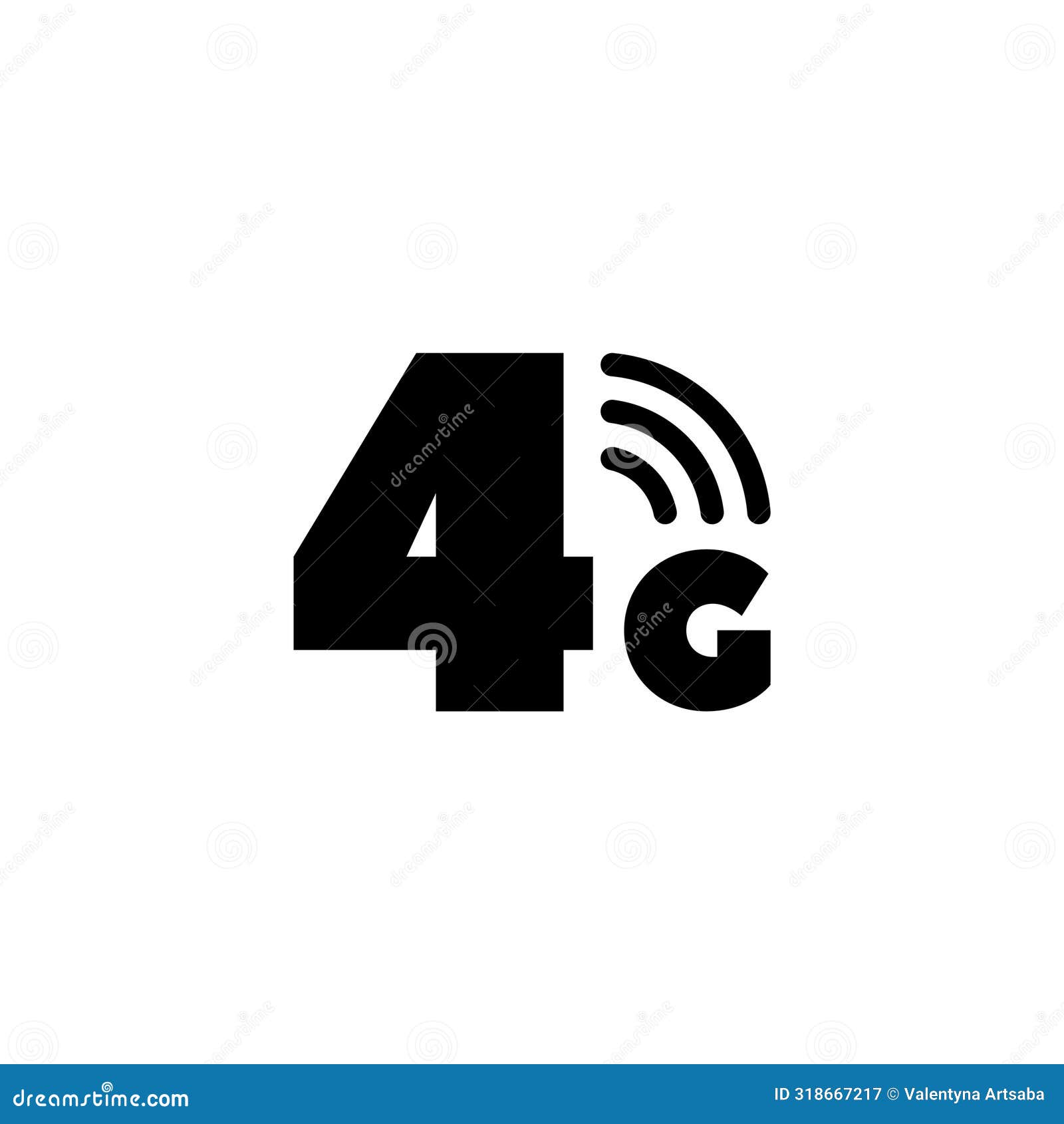 A Simple Icon Representing The 4th Generation Mobile Network Technology ...
