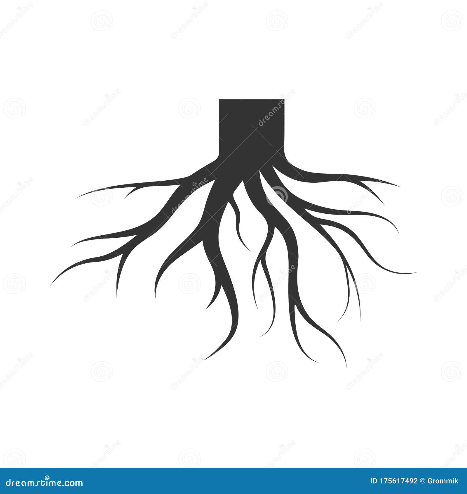Simple Icon of the Root System of the Tree for Logos, Websites and Apps ...